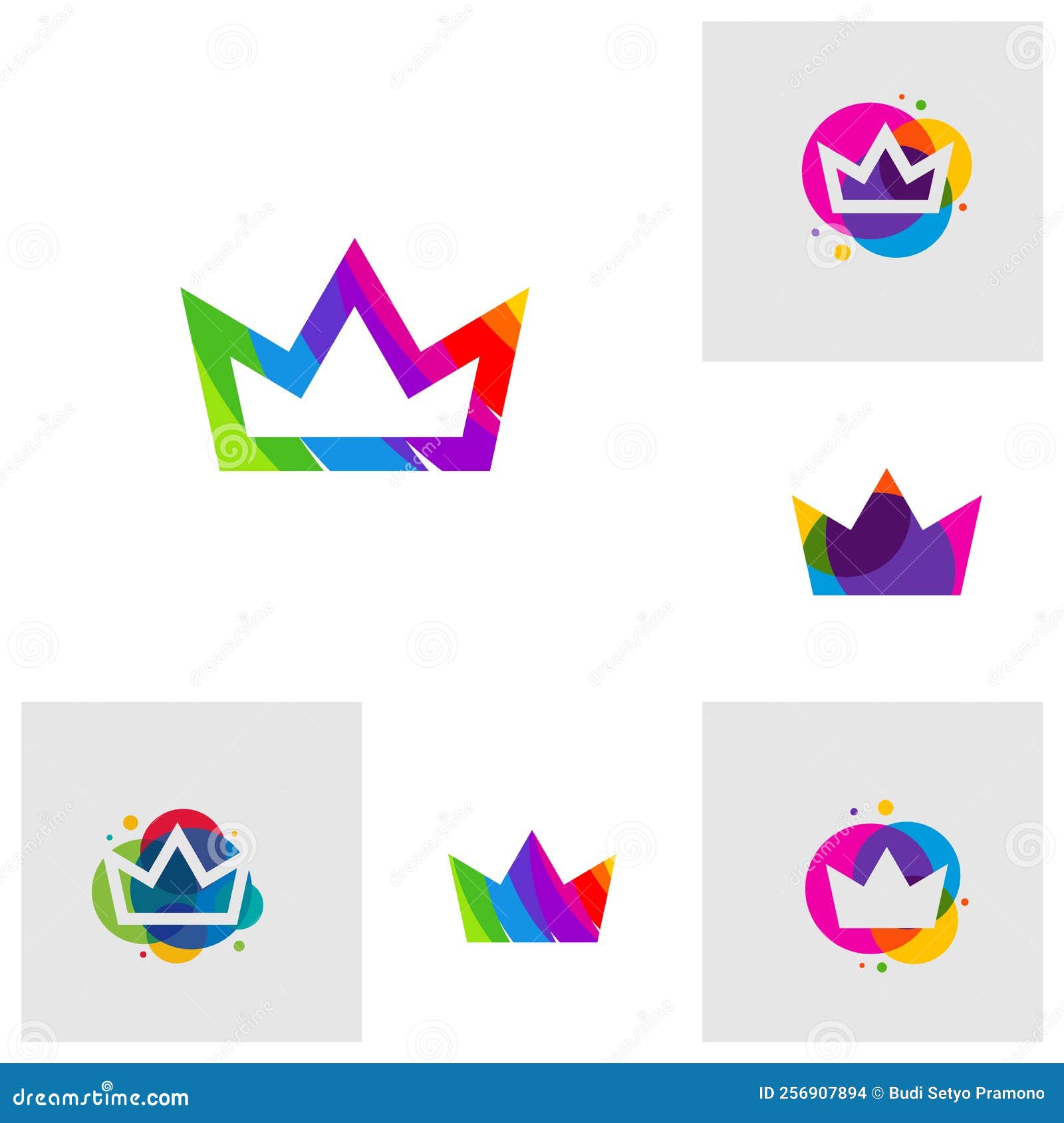 Set of Colorful King Logo Template Design Vector, Emblem, Design ...