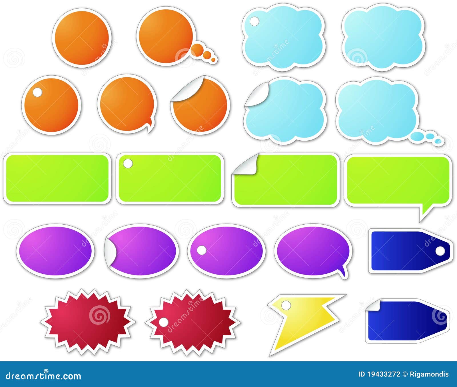 Set of Colorful Labels stock vector. Illustration of label - 19433272