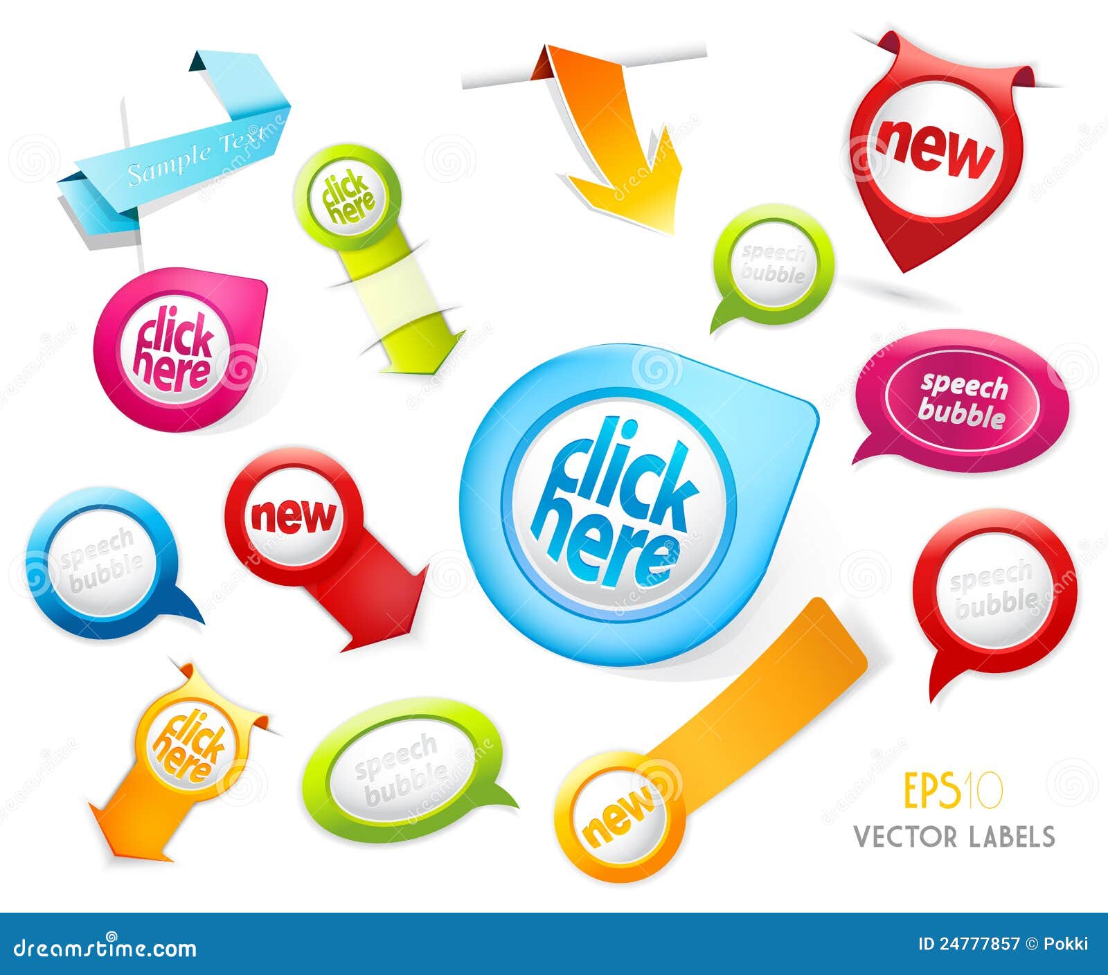 Set of colorful labels. stock vector. Illustration of orange - 24777857