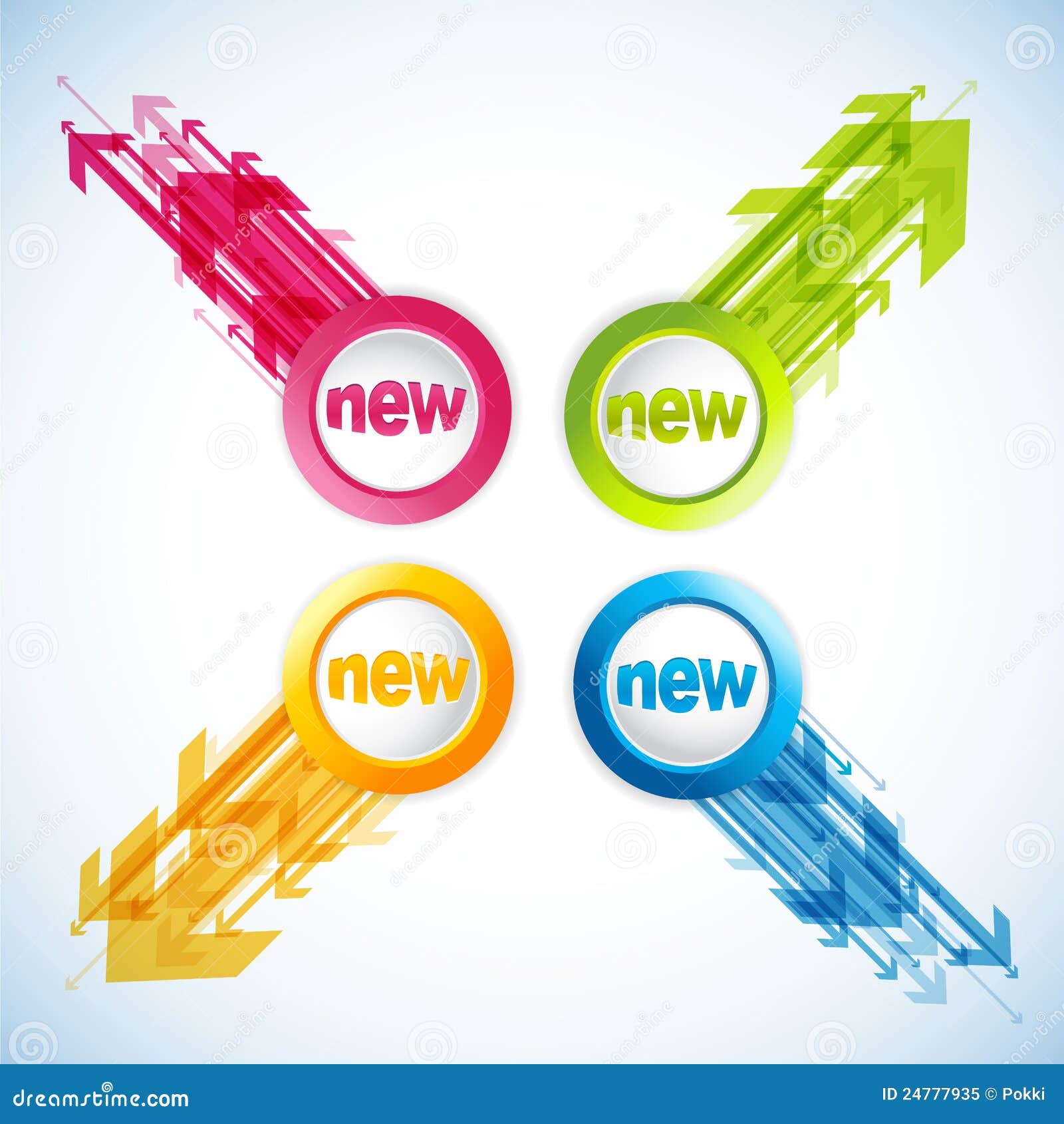 Set of Colorful Labels with Arrows. Stock Vector - Illustration of ...