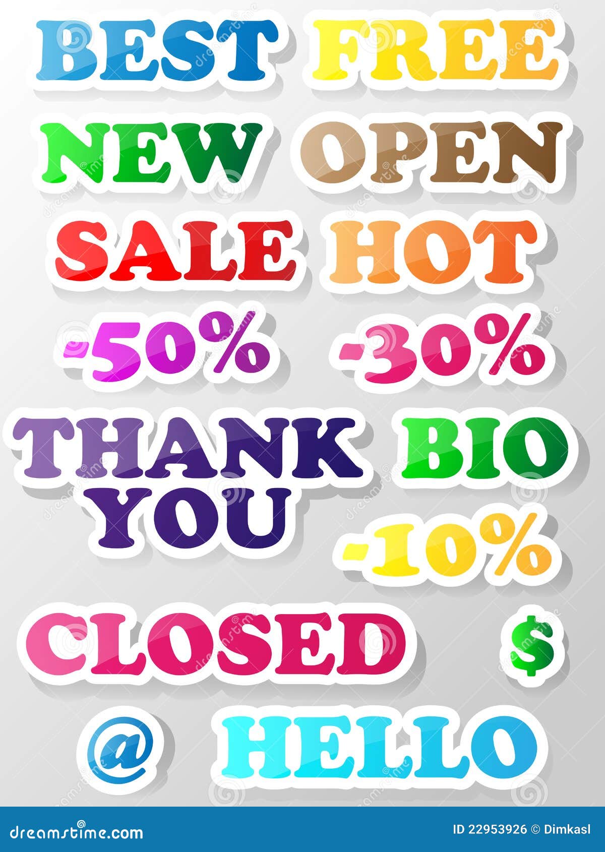 Set of Colorful Labels and Stickers. Stock Vector - Illustration of ...