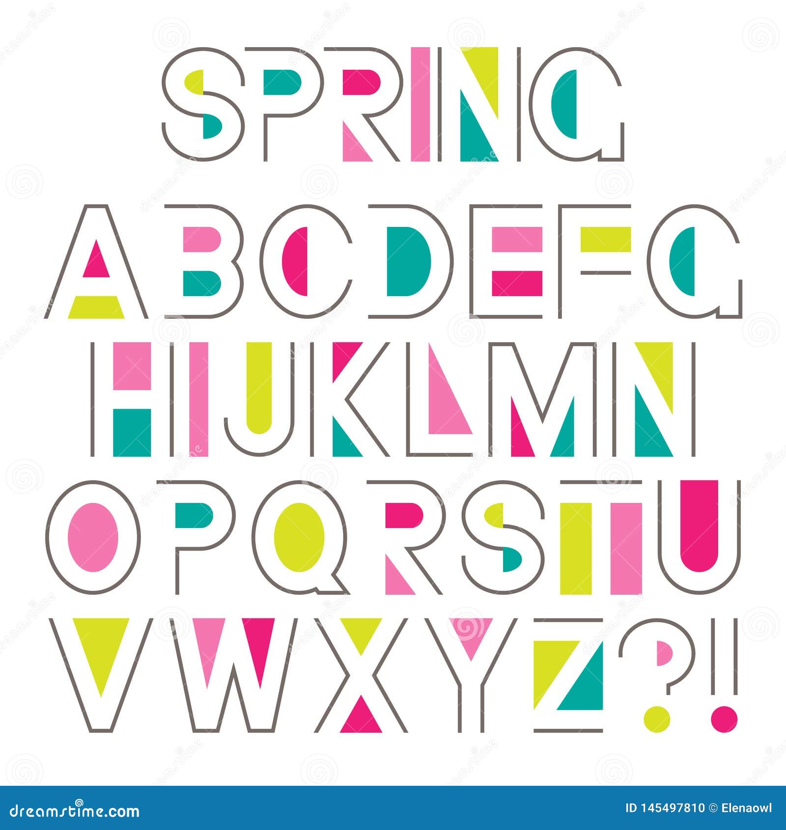 Set Of Colorful Letters. Vector Graphic Alphabet Symbols ...