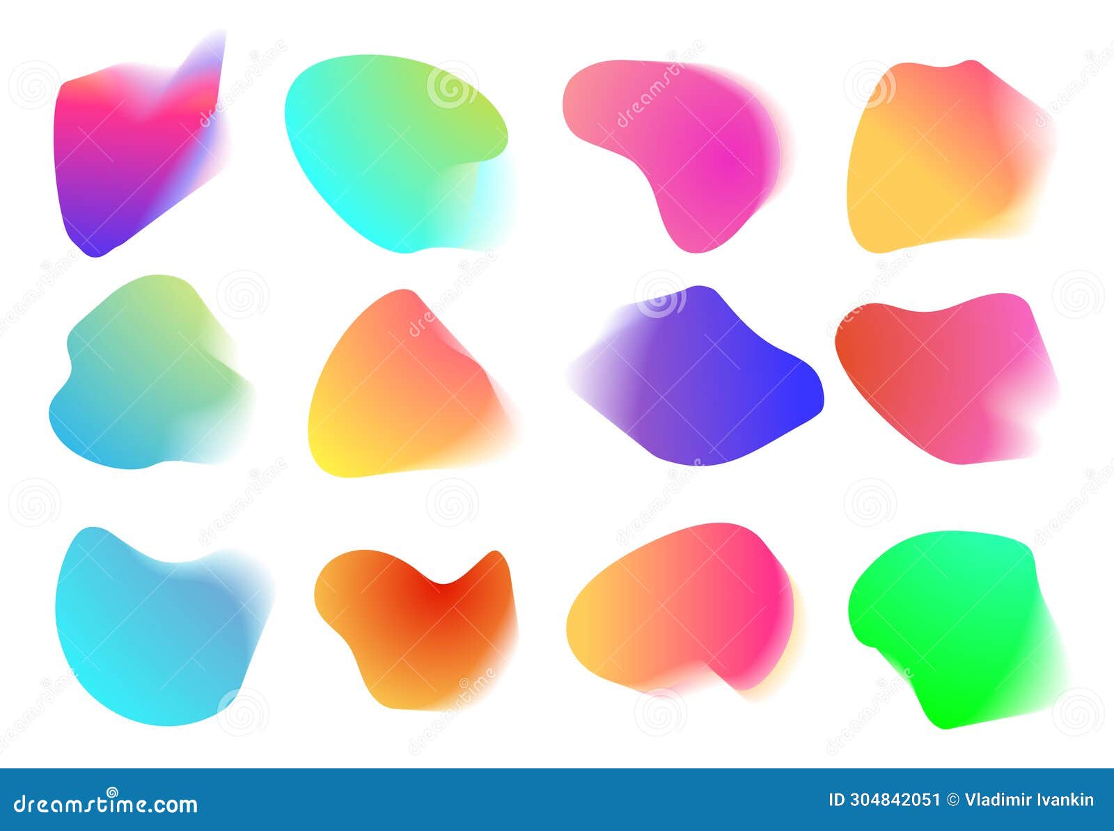 Set of Colorful Liquid Gradient Shapes Stock Illustration ...