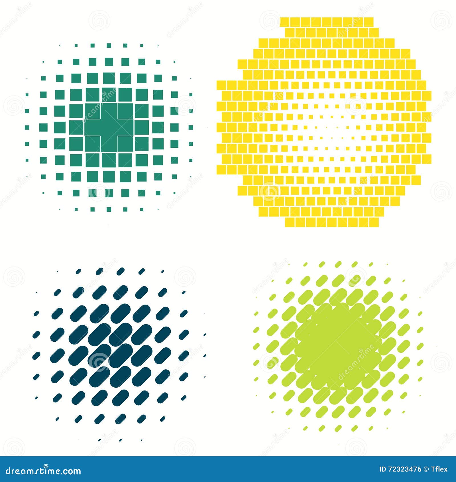 Set of Colorful Logos Halftone Circles Logo, Vector Illustration Stock ...