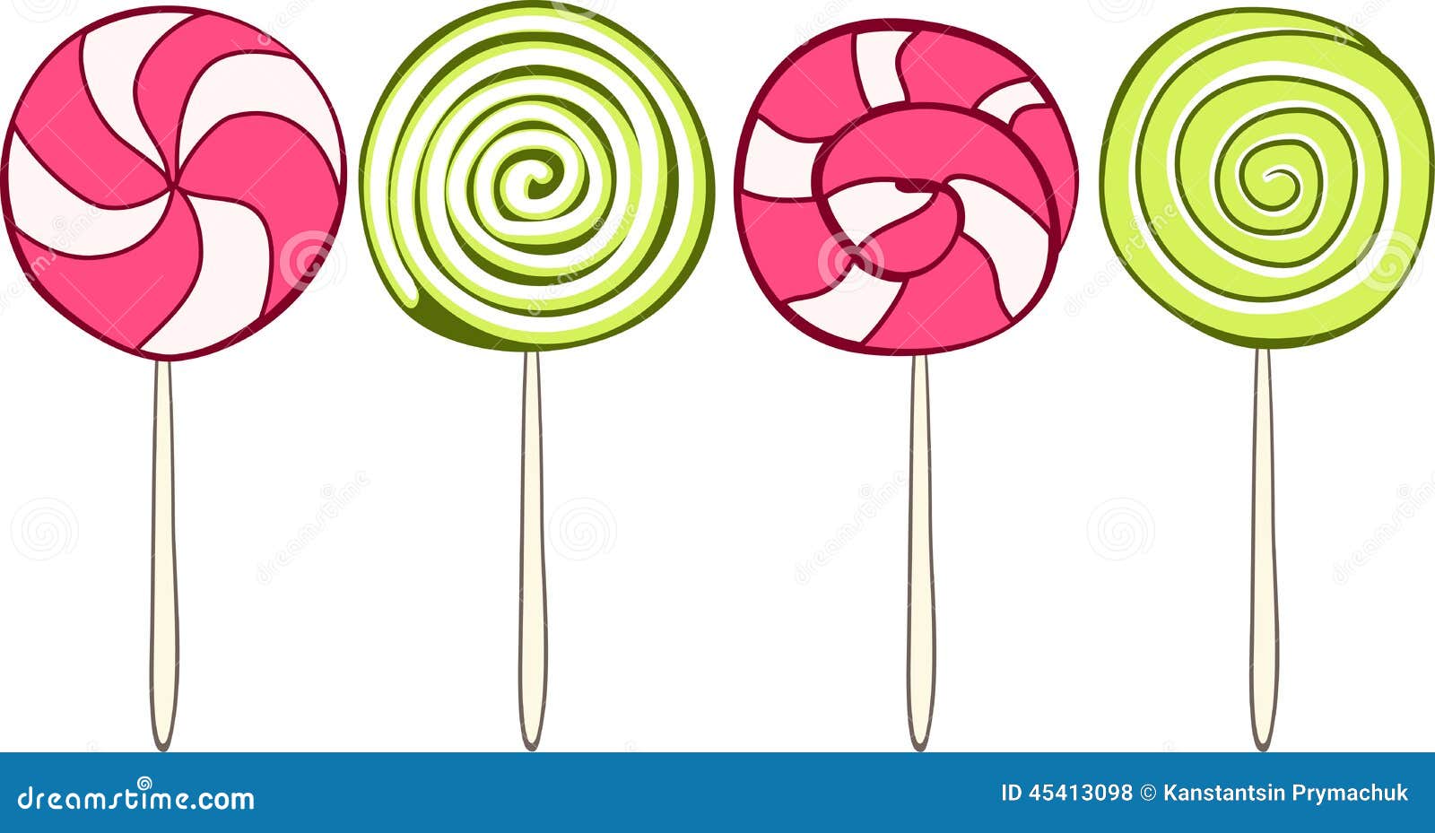 Set of Colorful Lollipops Hand Drawn Style. Vector Stock Vector ...