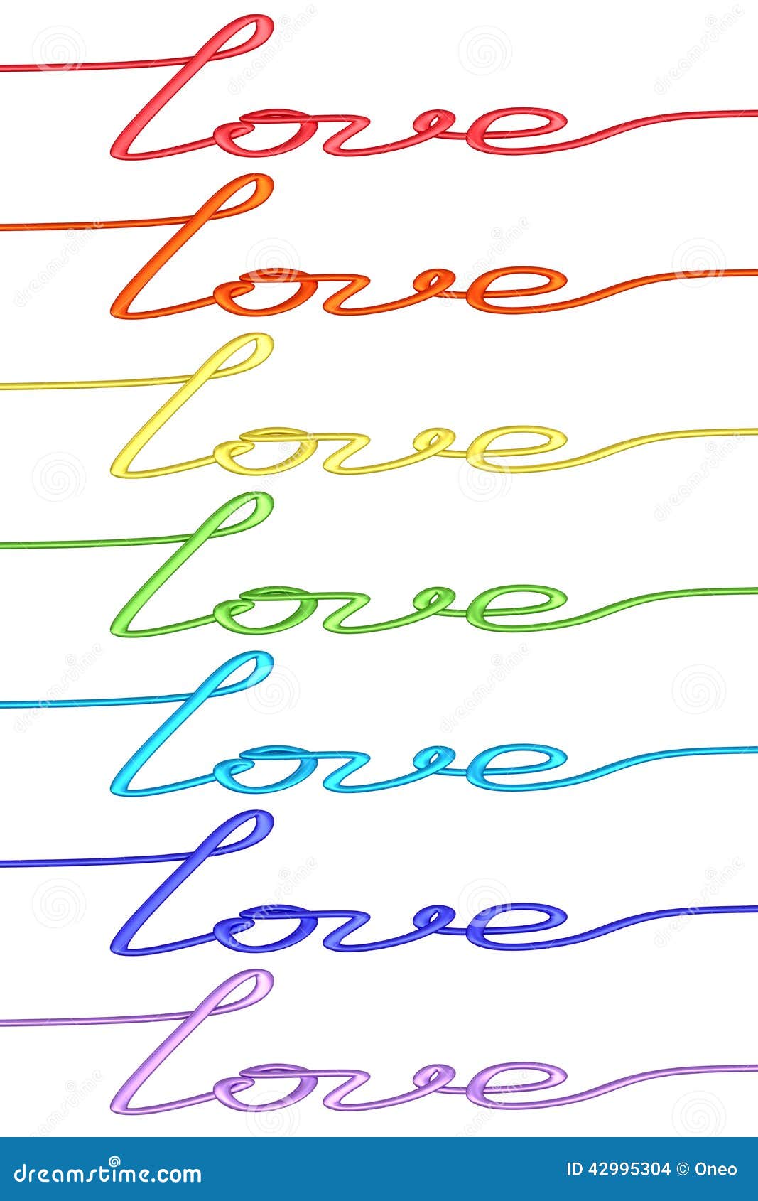 Set of Colorful Love Words Made Stock Illustration - Illustration of ...