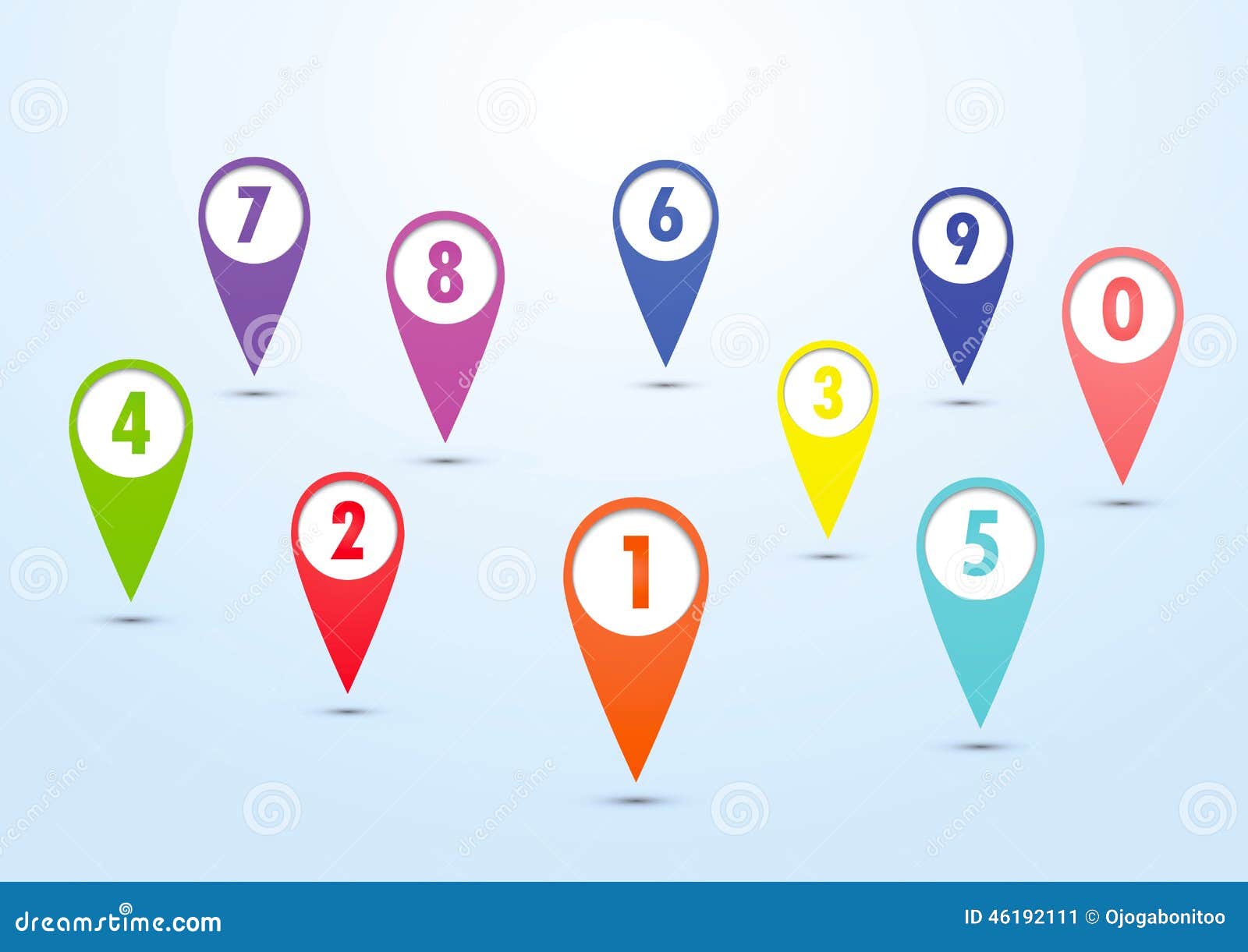 Set Of Colorful Mapping Pins Stock Vector Illustration Of Circle