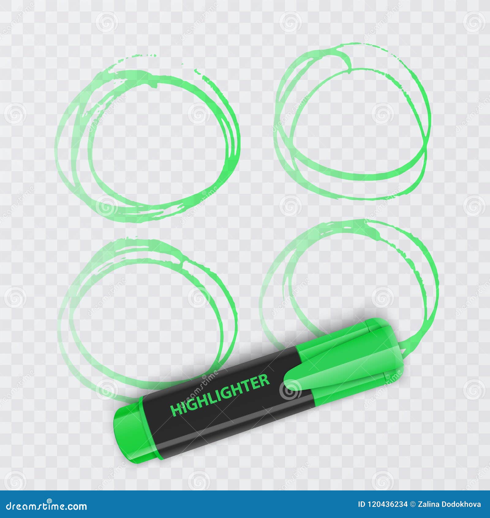 Set of Colorful Markers with Highlighter Elements Isolated on ...