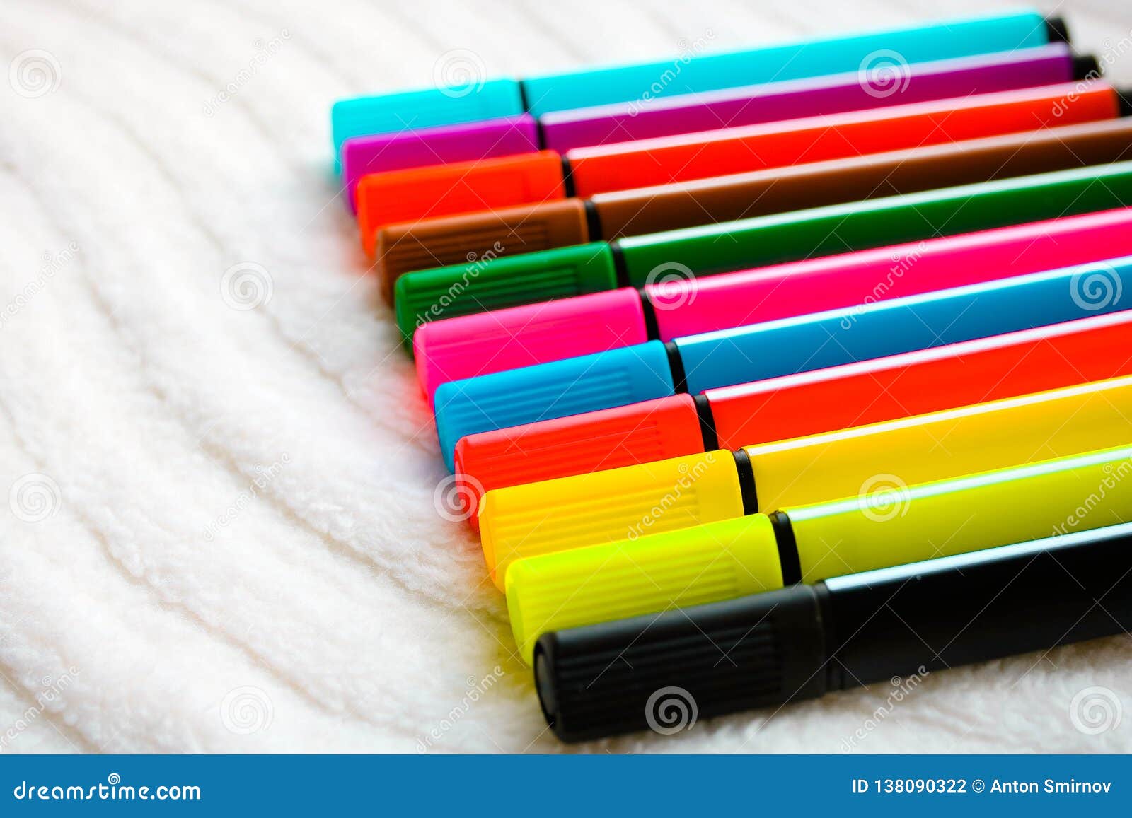 Set of Colorful Markers on the White Background Stock Photo - Image of ...