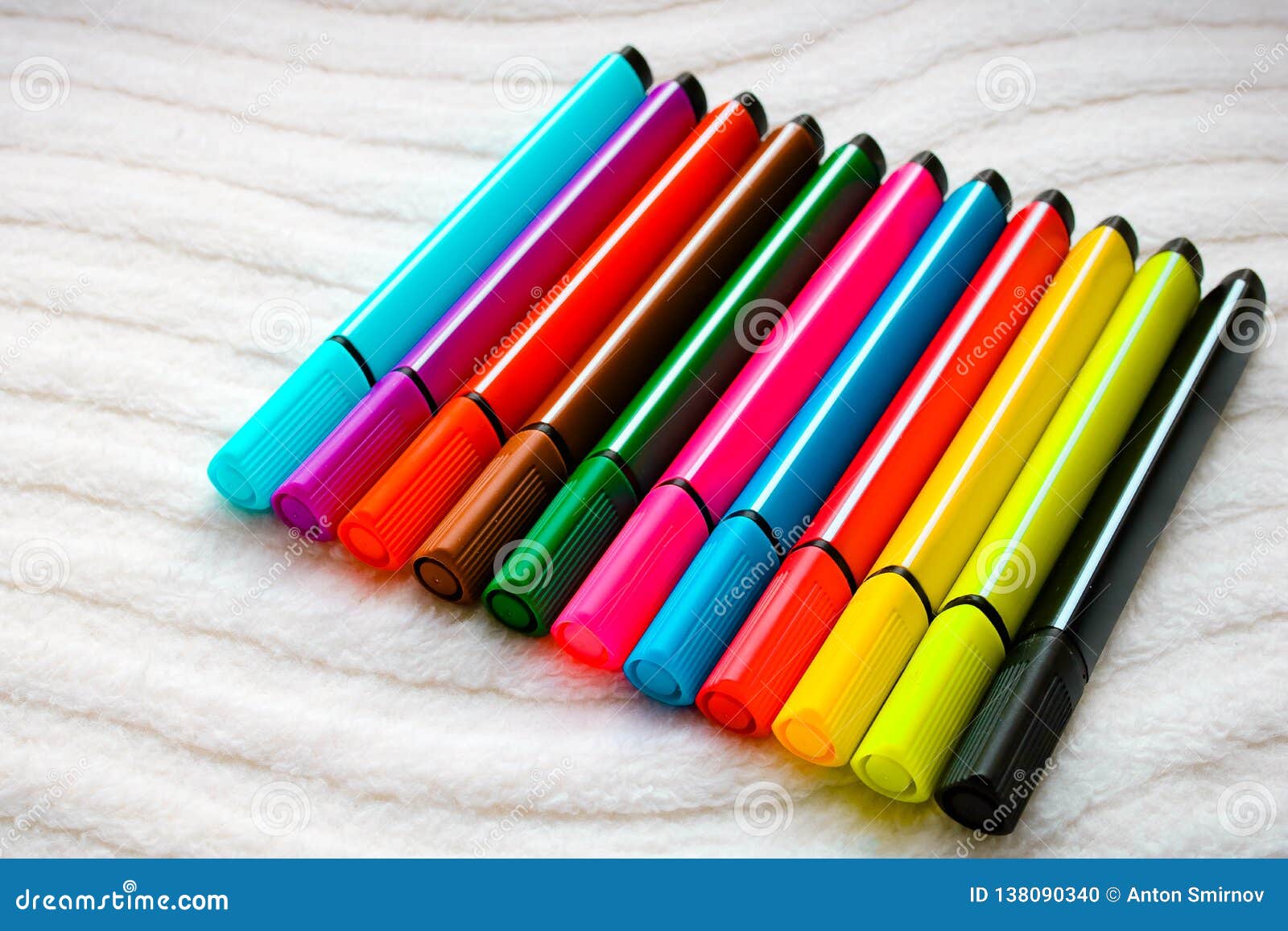 Set of Colorful Markers on the White Background Stock Photo - Image of ...