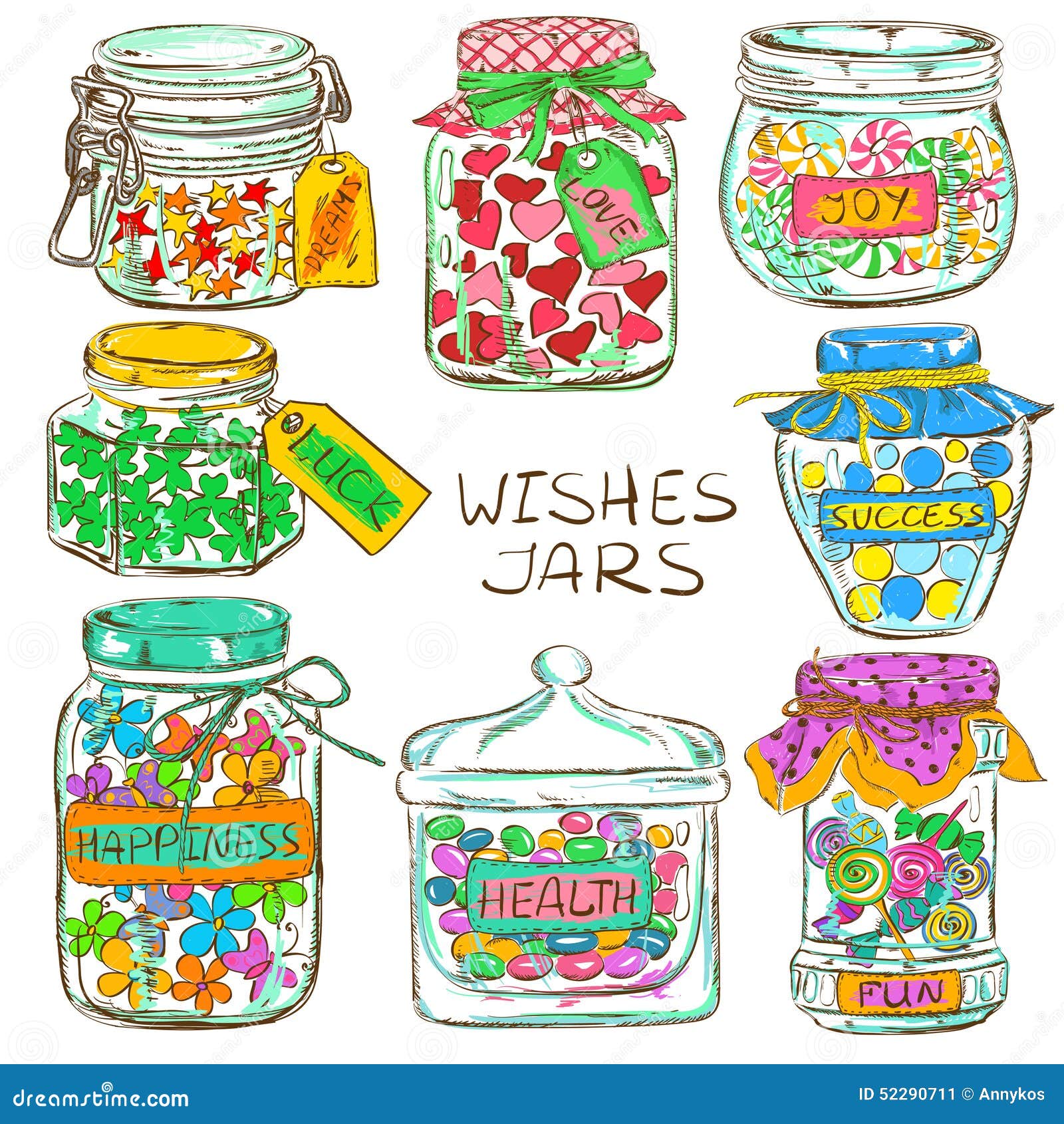 Set of Colorful Mason Jars with Greeting Wishes Stock Vector ... Set of Colorful Mason Jars with Greeting Wishes Stock Vector ...