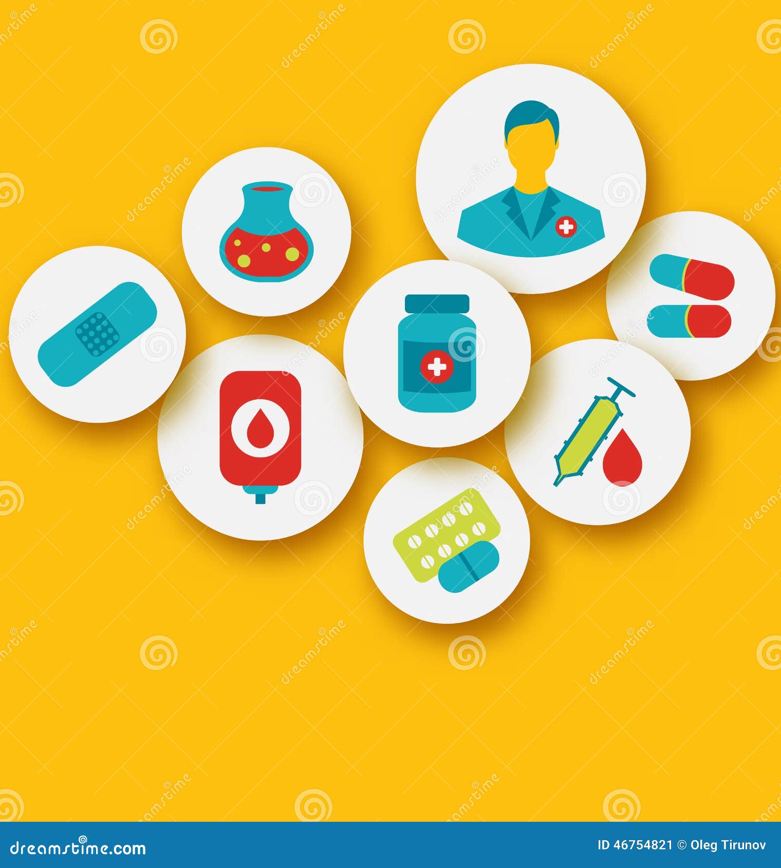 Set Colorful Medical Icons for Web Design Stock Vector - Illustration ...