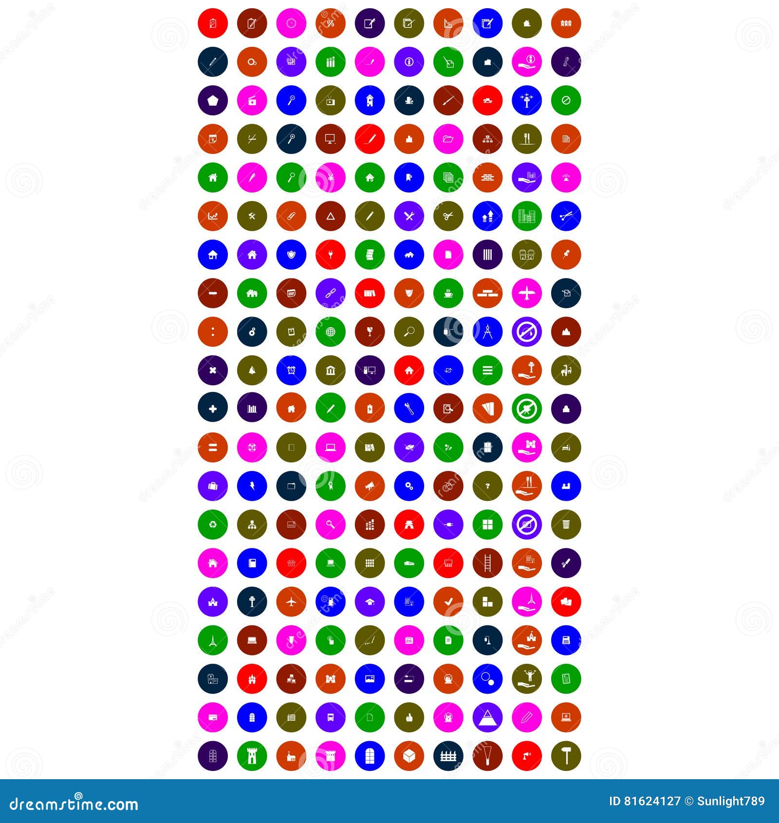 Set of Colorful Mobile Icons Stock Illustration - Illustration of sign ...