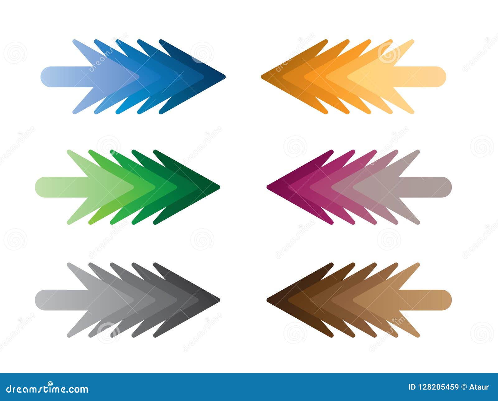 Arrow Pointers Vector Set. Blue Direction Cursors With Hand Drawn ...