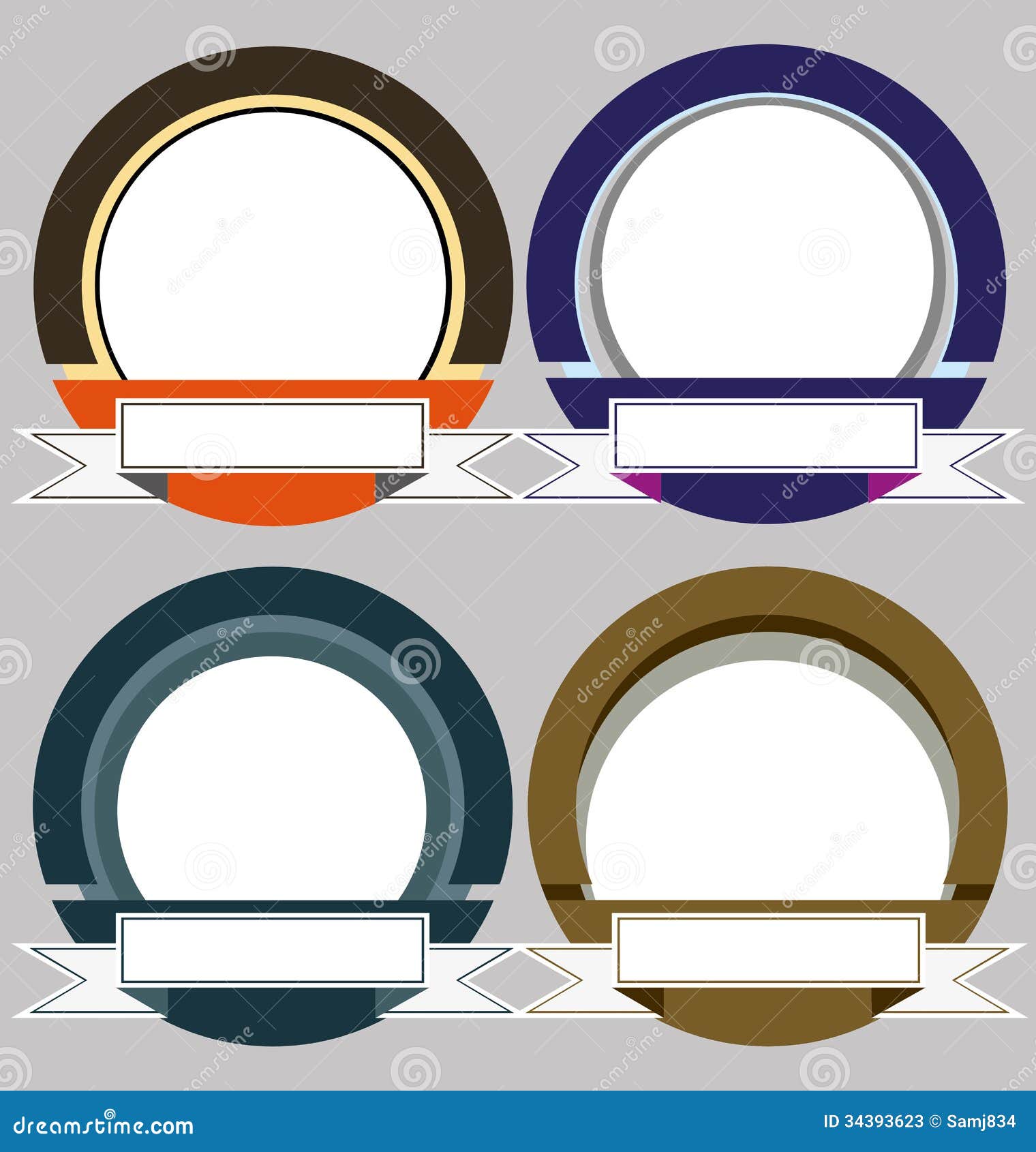 Set of Colorful Modern Emblem Frames Stock Vector - Illustration of ...