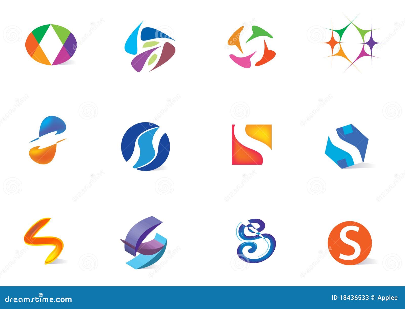 Colorful modern logos stock vector. Illustration of design - 18436533