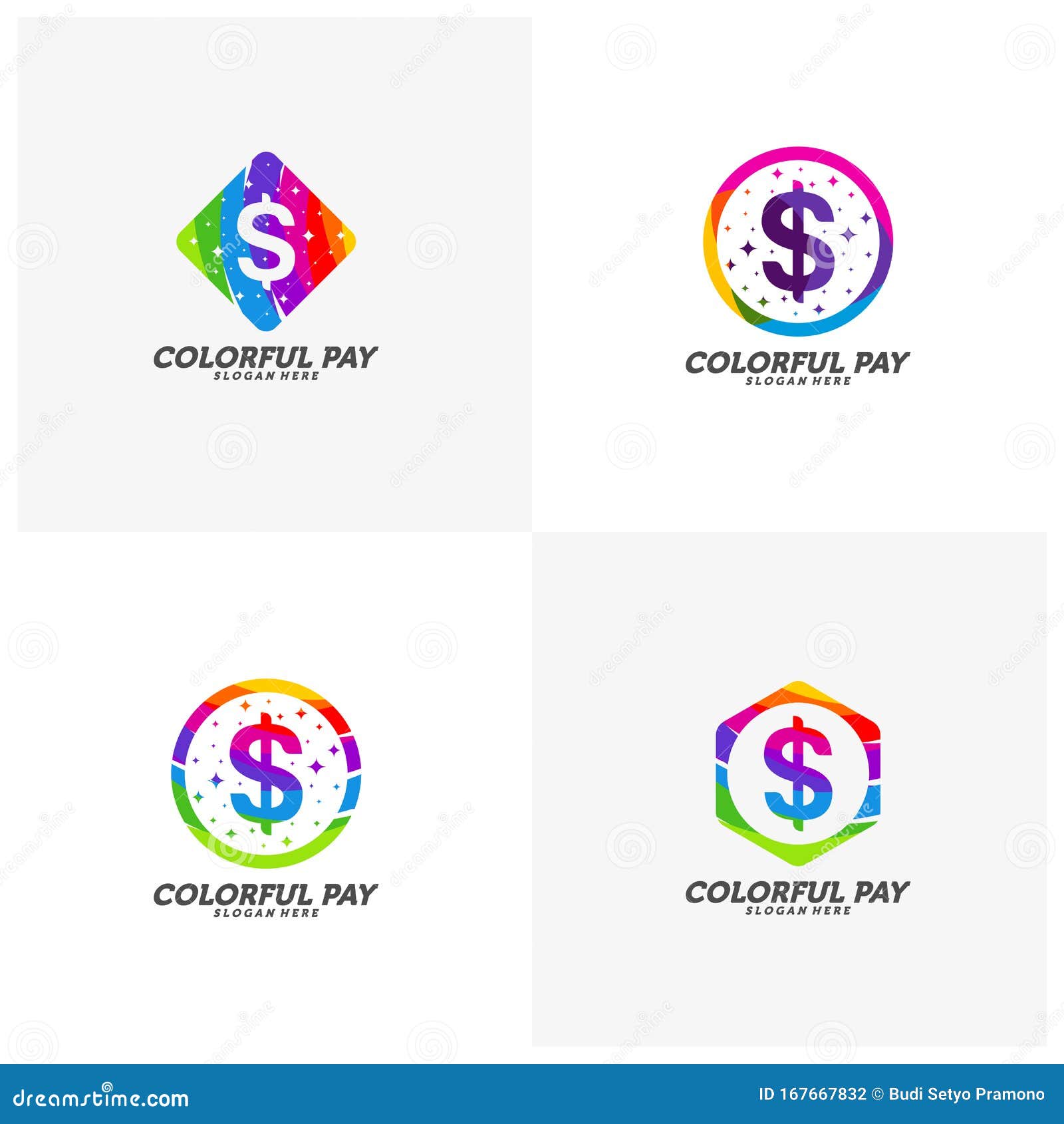 Set of Colorful Money Logo Template Design Vector, Creative Money Logo ...