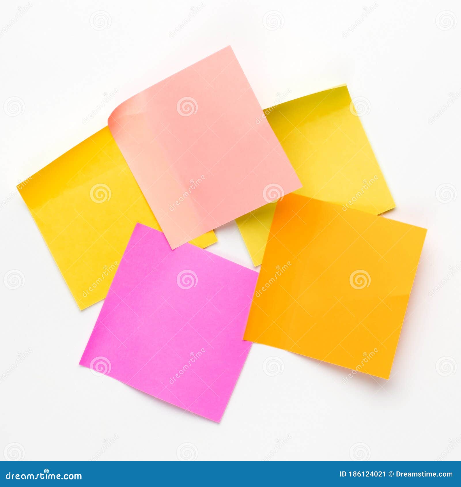Set of Colorful Note Stickers on White Background Stock Image - Image ...