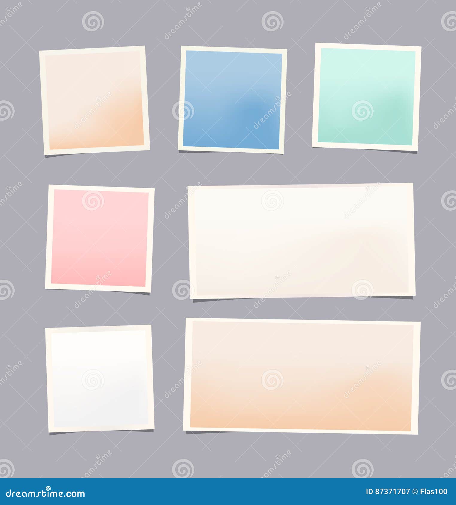 Set of Colorful Notepad Paper Sheet with Frame Stock Vector ...
