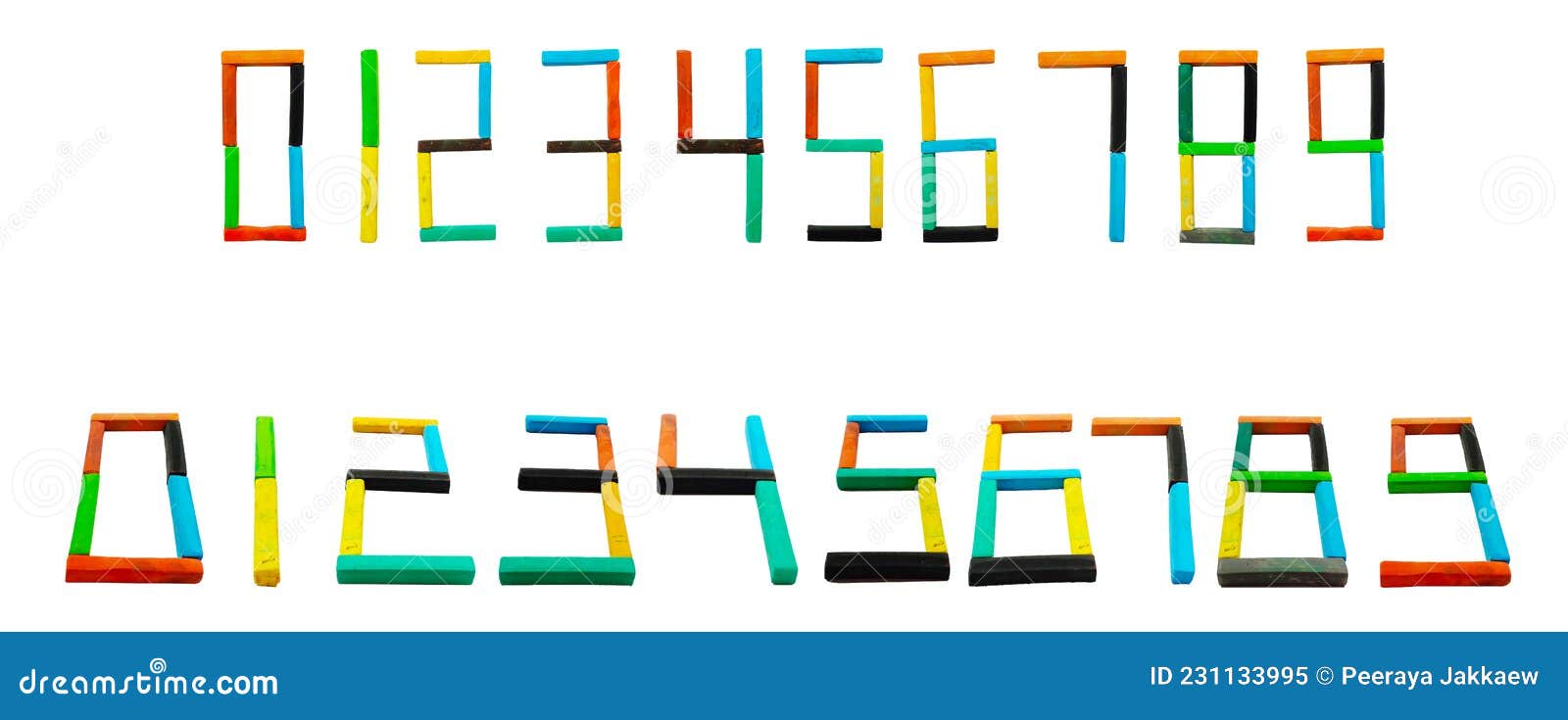 Set Of Colorful Numbers Arrange By Crayon Royalty-Free Stock Photo ...