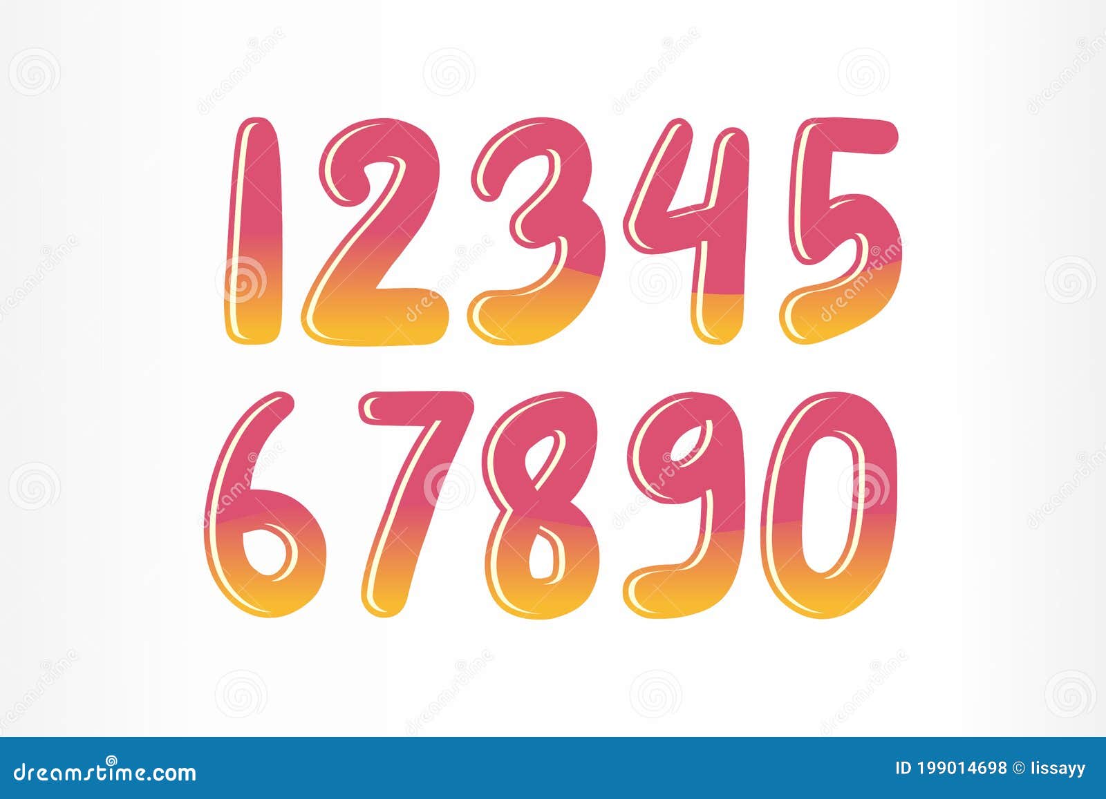 Set of Colorful Numbers Collections Vector Illustration Stock Vector ...