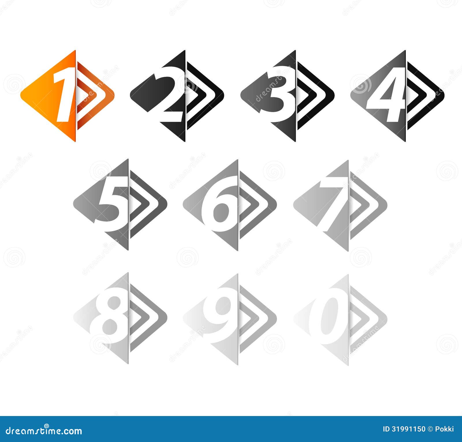 Set of colorful numbers. stock vector. Illustration of card - 31991150