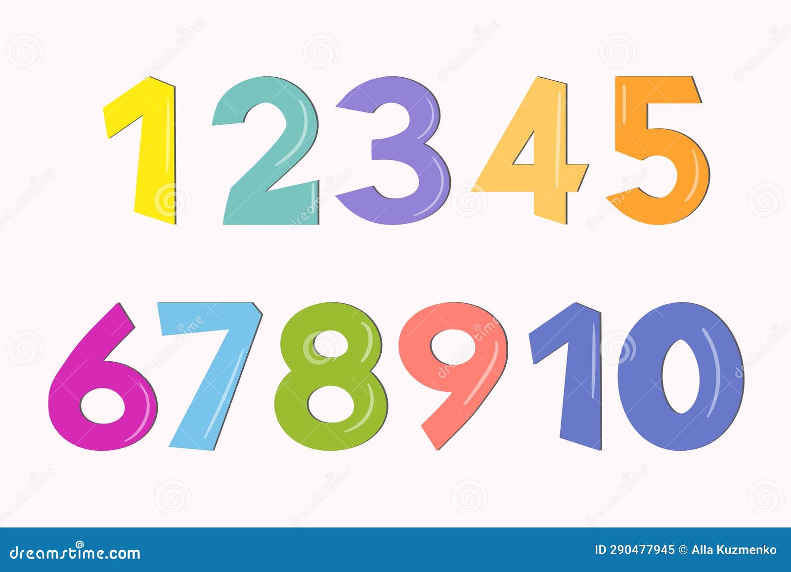 Set of Colorful Numbers. Vector Illustration. Template Elements for ...