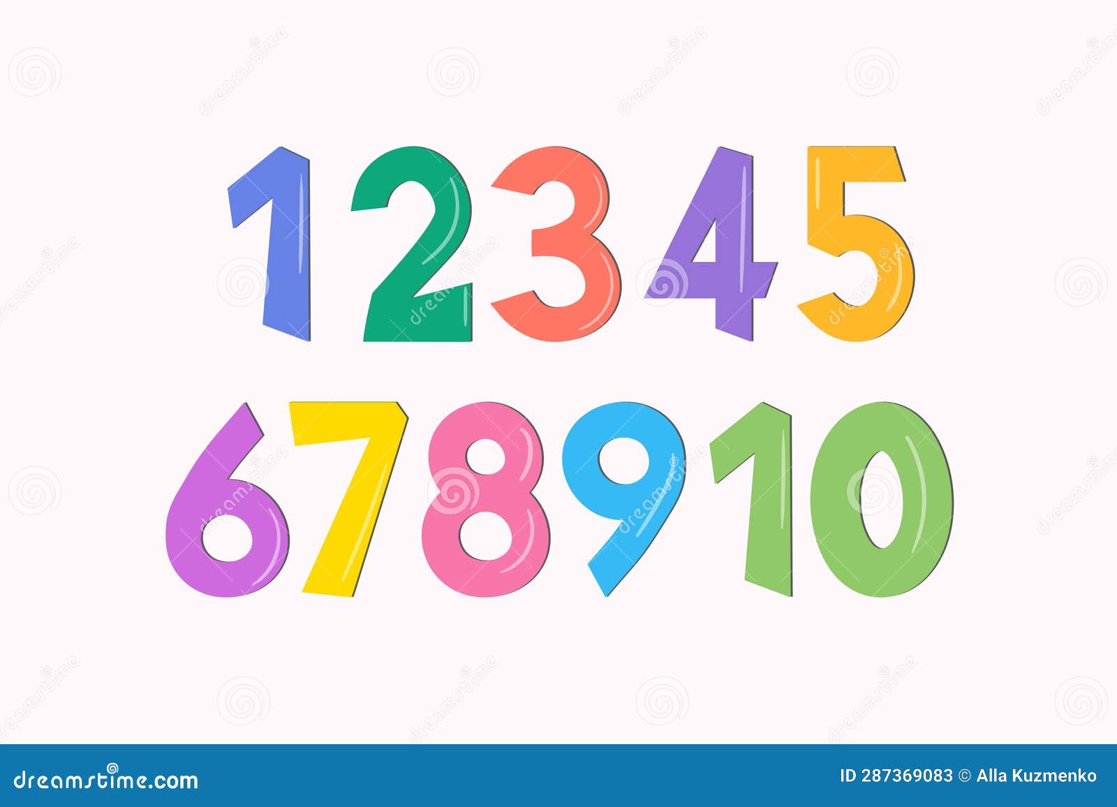 Set of Colorful Numbers. Vector Illustration. Template Elements for ...