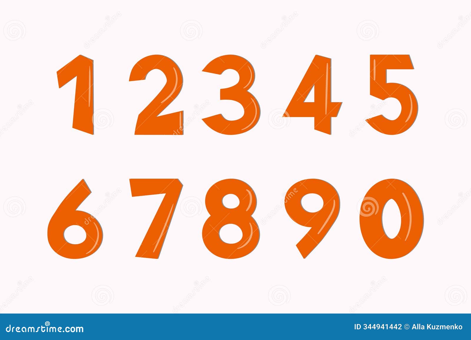 Set of Colorful Numbers. Vector Illustration. Template Elements for ...