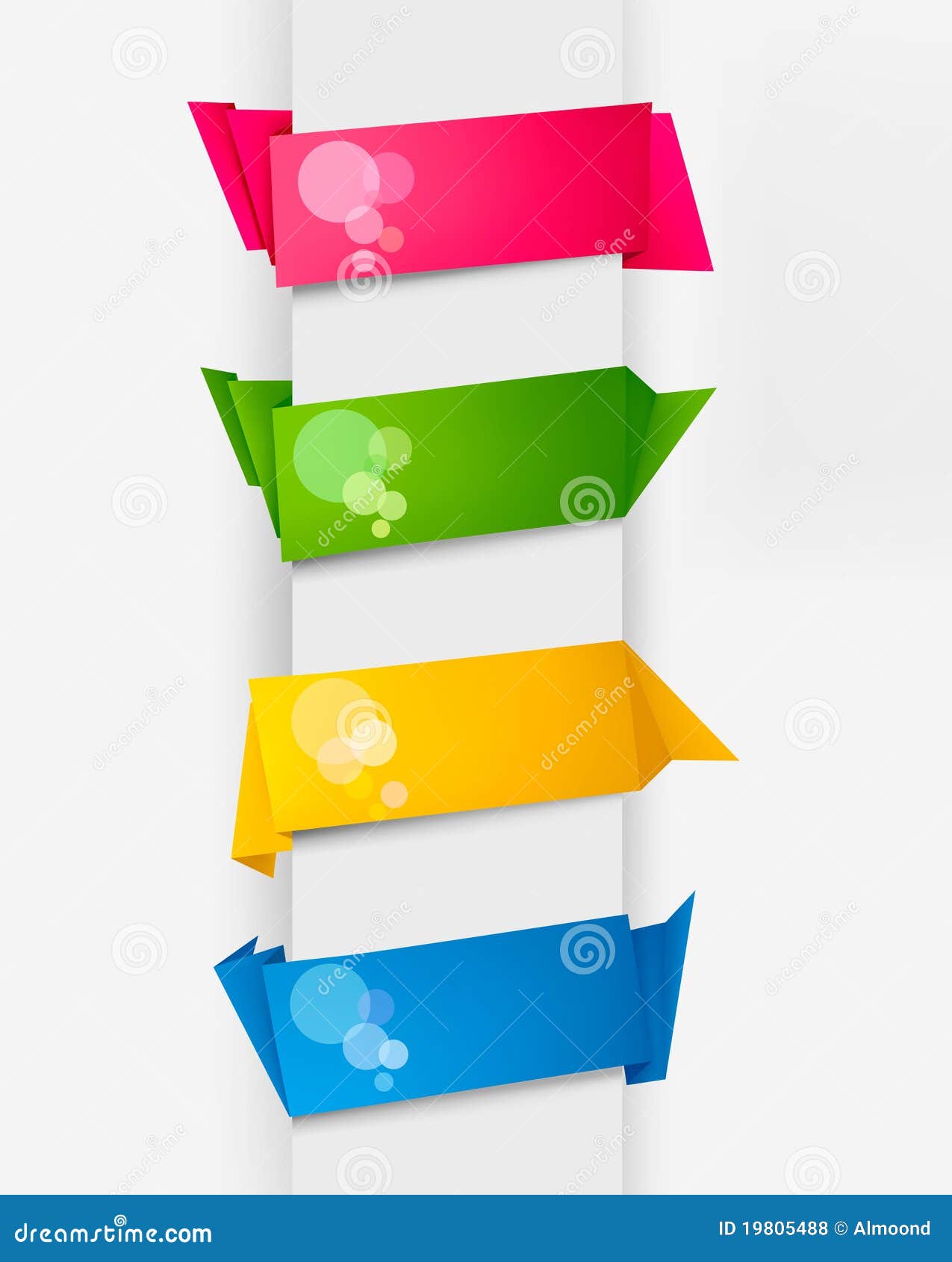 Set with Colorful Origami Paper Banners. Vector. Stock Vector ...