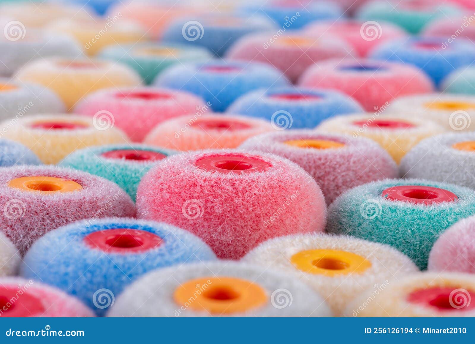 Set of Colorful Paint Rollers Stock Photo - Image of macro, object ...