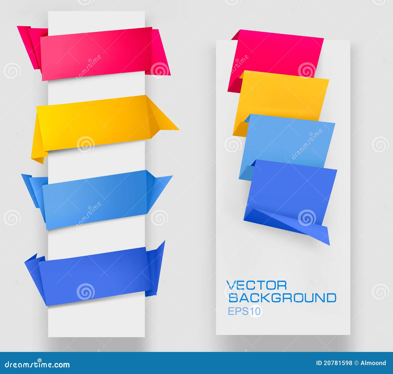 Set of Colorful Paper Banners. Vector. Stock Vector - Illustration of ...