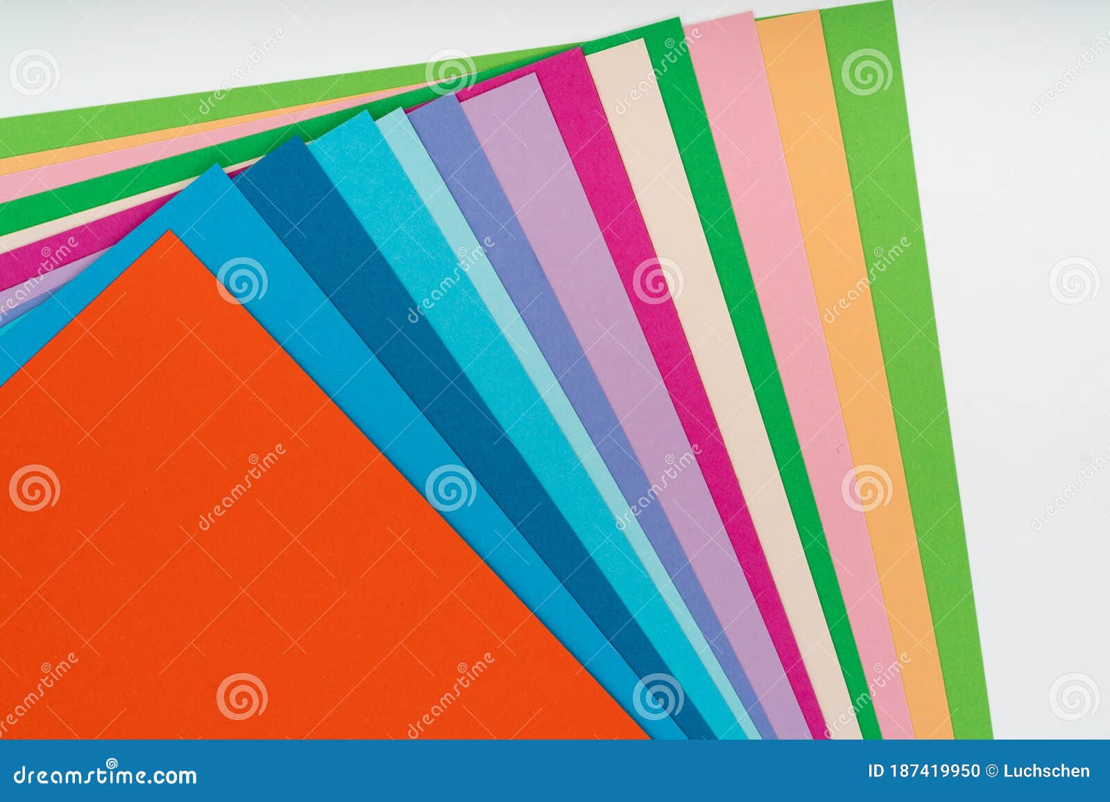 Set of Colorful Paper Sheets Flat Lay Stock Photo - Image of school ...