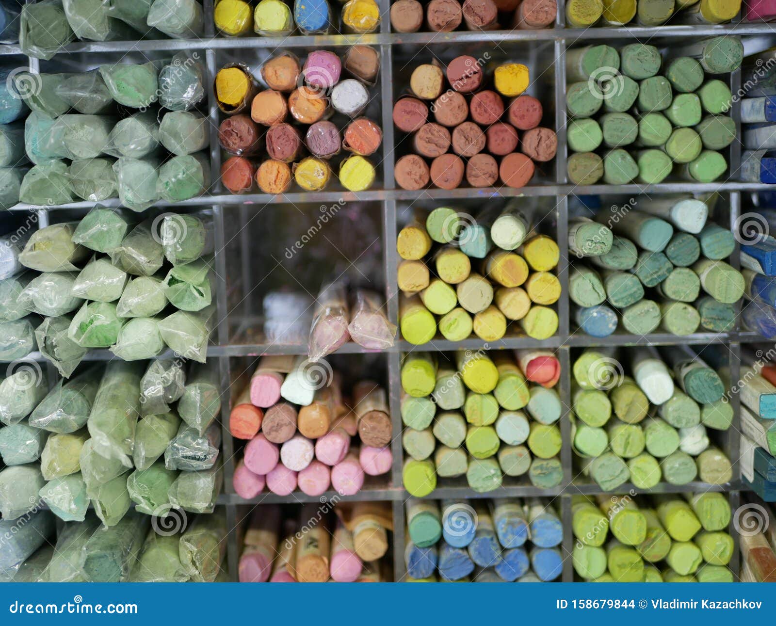 Set of Colorful Pastels in a Plastic Box. Objects for Drawing ...