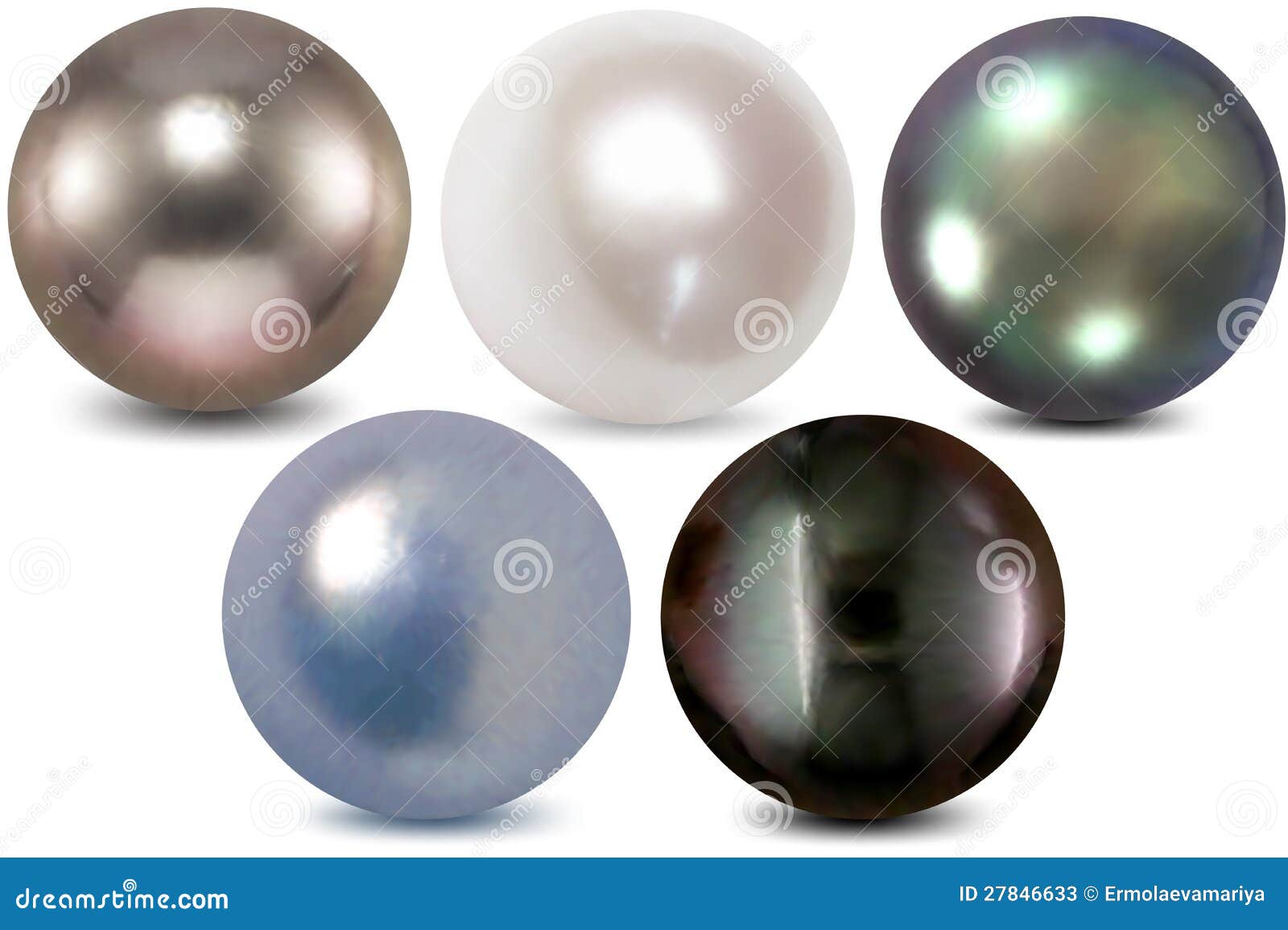 Set of Colorful Pearl. Vector Stock Vector - Illustration of globe ...