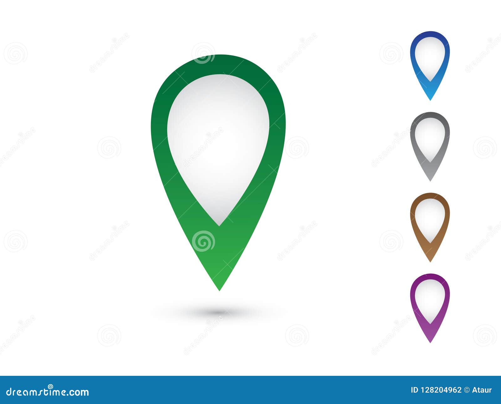 A Set of Colorful Pinpoints for Highlighting on Light Background Stock ...