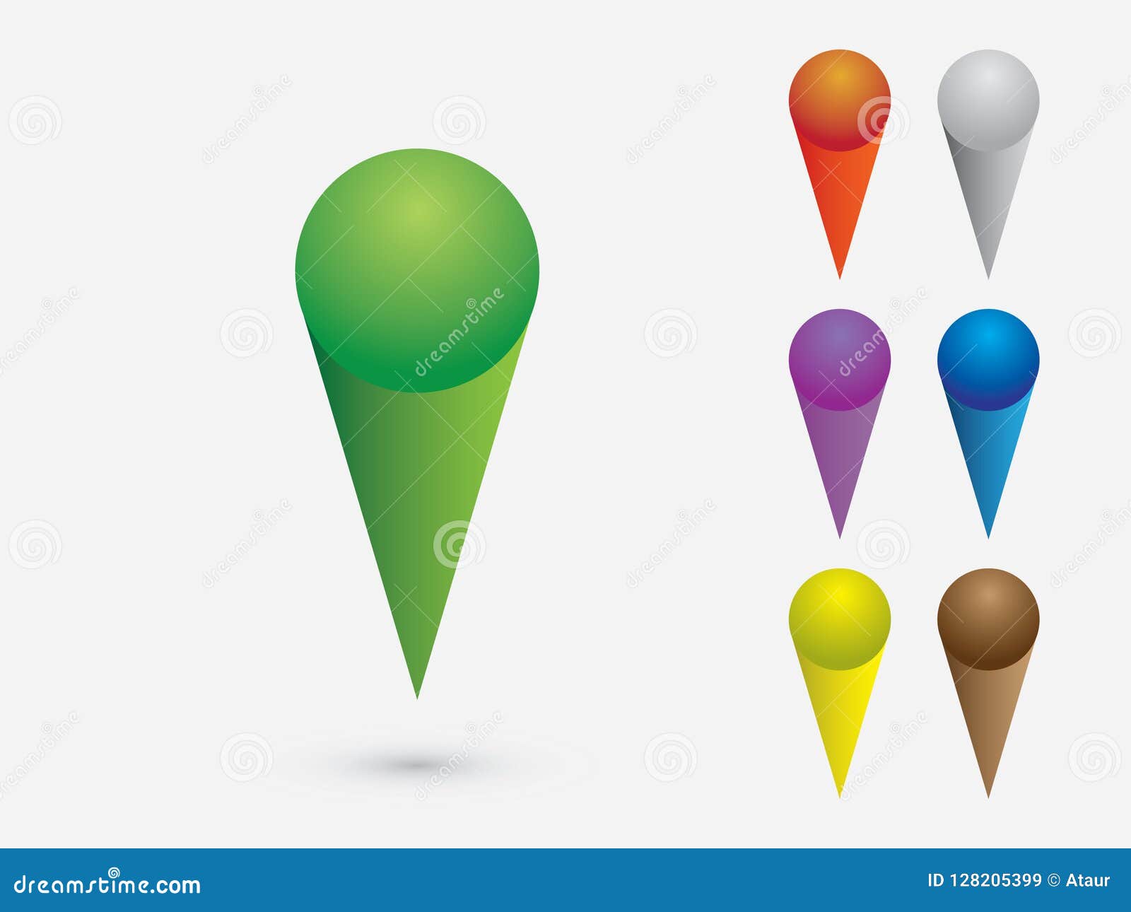 A Set of Colorful Pinpoints for Indicating on Image Stock Vector ...