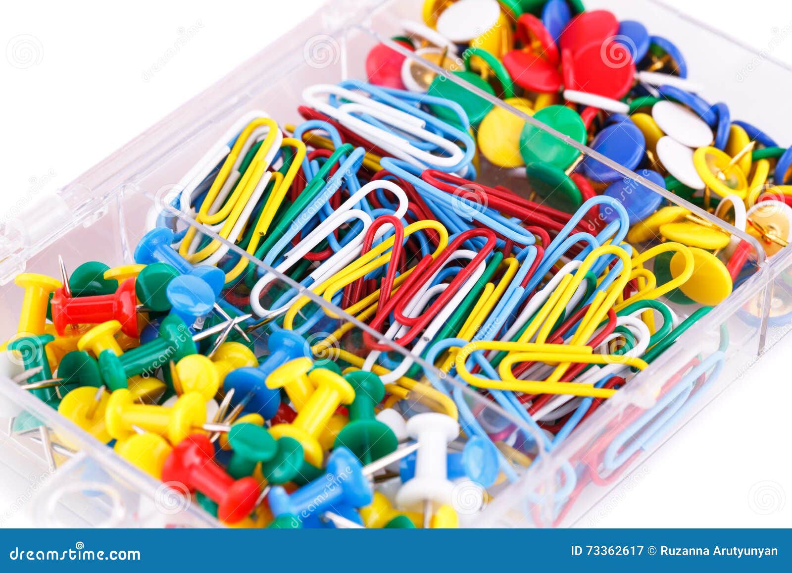 Set of Colorful Pins and Clips Stock Image - Image of organizer, pinned ...