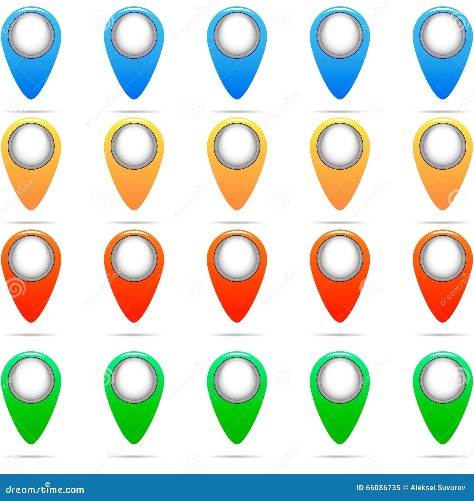 Set of Colorful Pins Vector Stock Illustration - Illustration of ...