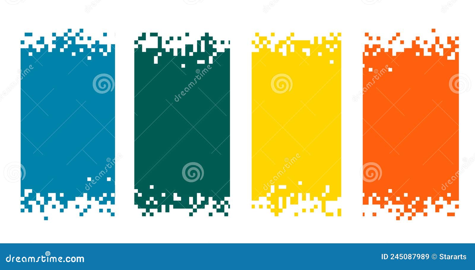 Set of Colorful Pixel Banners Stock Vector - Illustration of banners ...