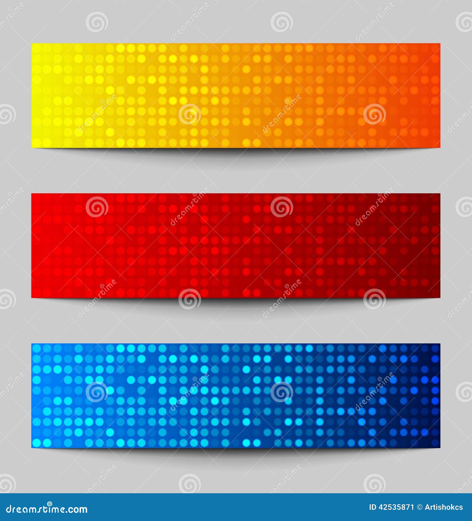 Set Of Colorful Pixel Banners Stock Vector - Illustration of background ...