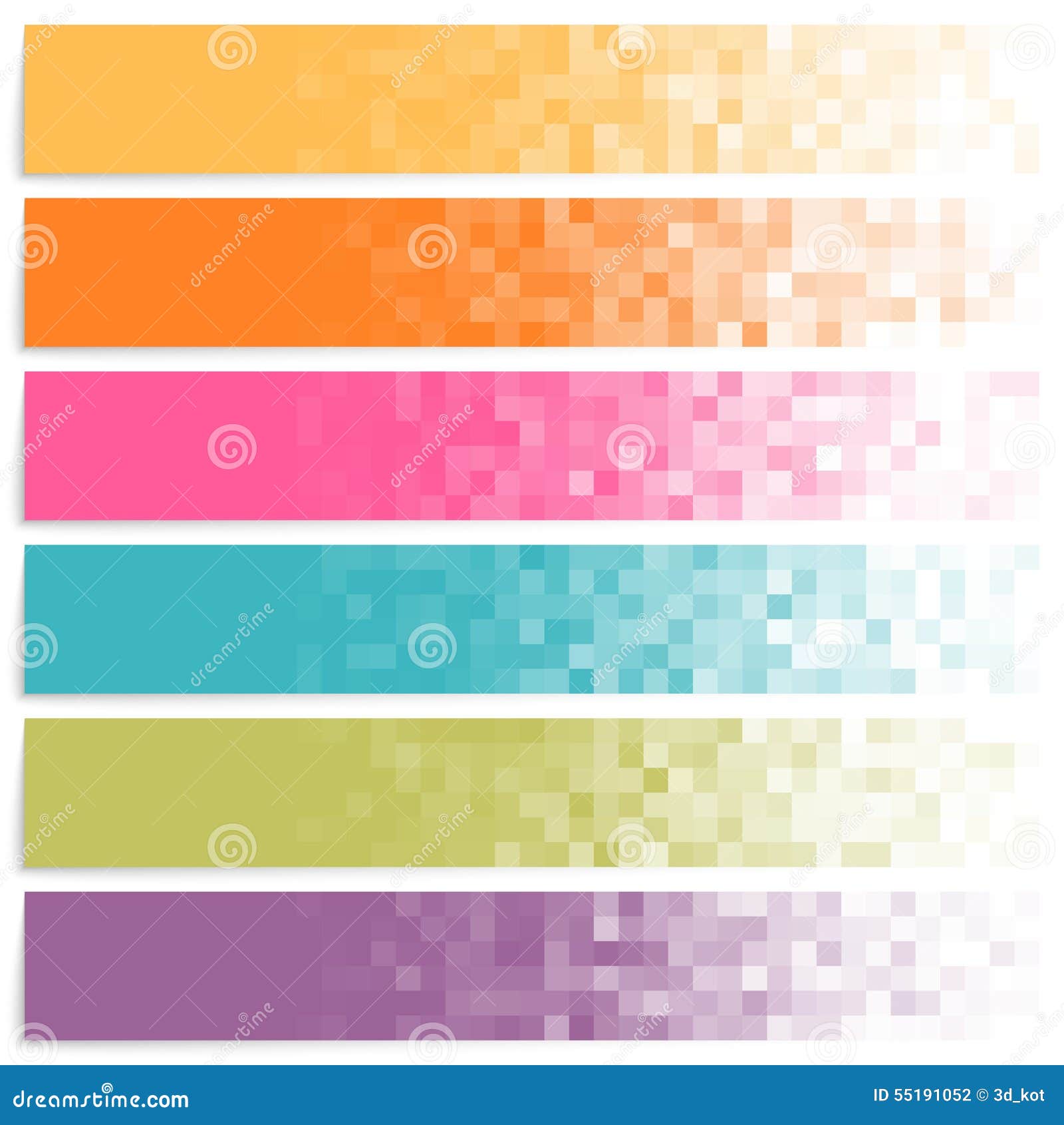 Set of Colorful Pixel Banners Stock Vector - Illustration of label ...