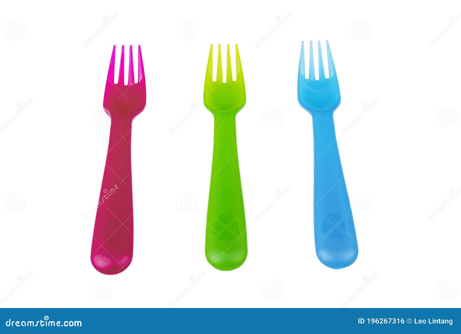 Set of Colorful Plastic Fork Stock Photo - Image of kitchen, serving ...