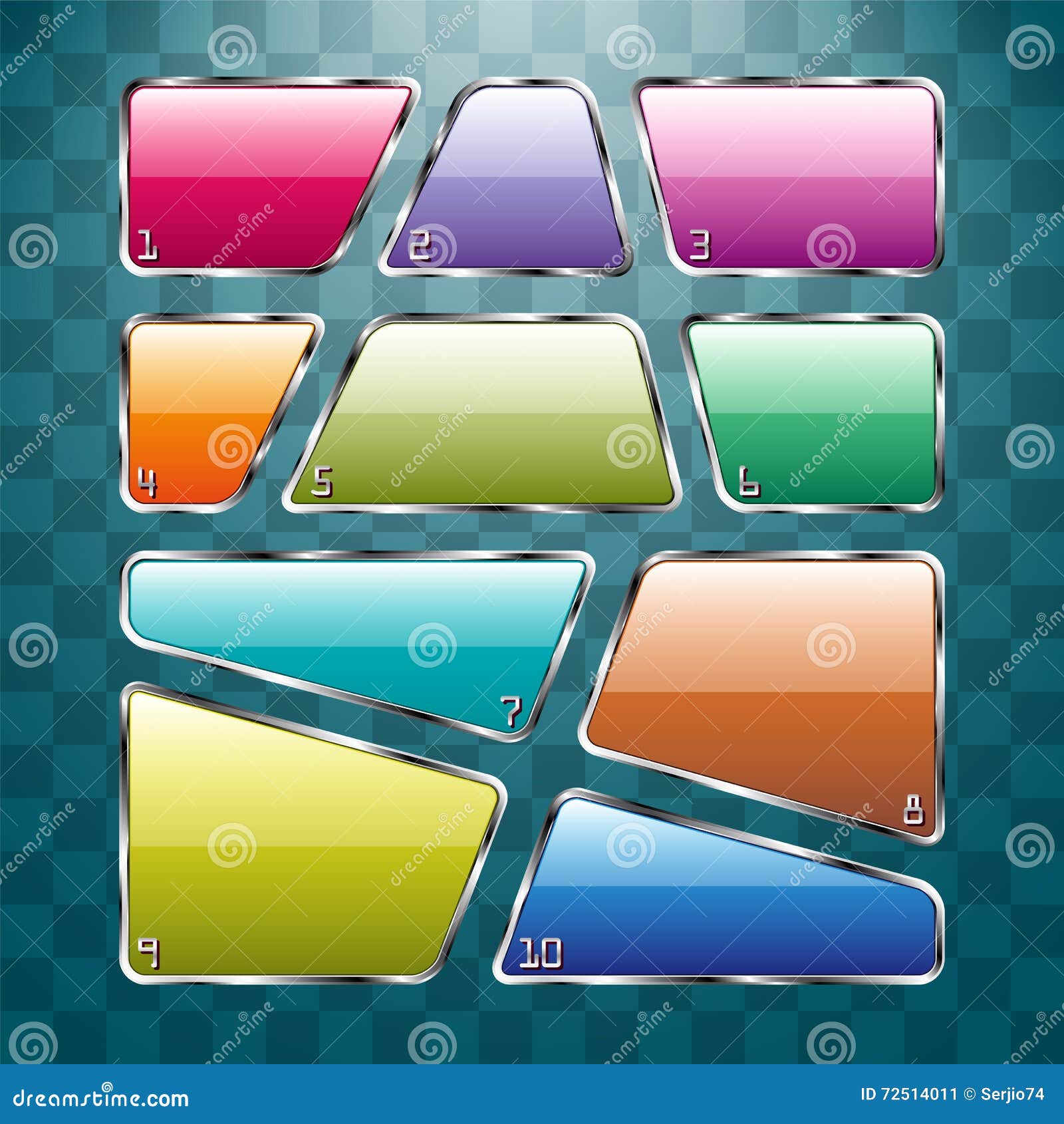 Set of Colorful Plates on Abstract Background. Stock Vector ...