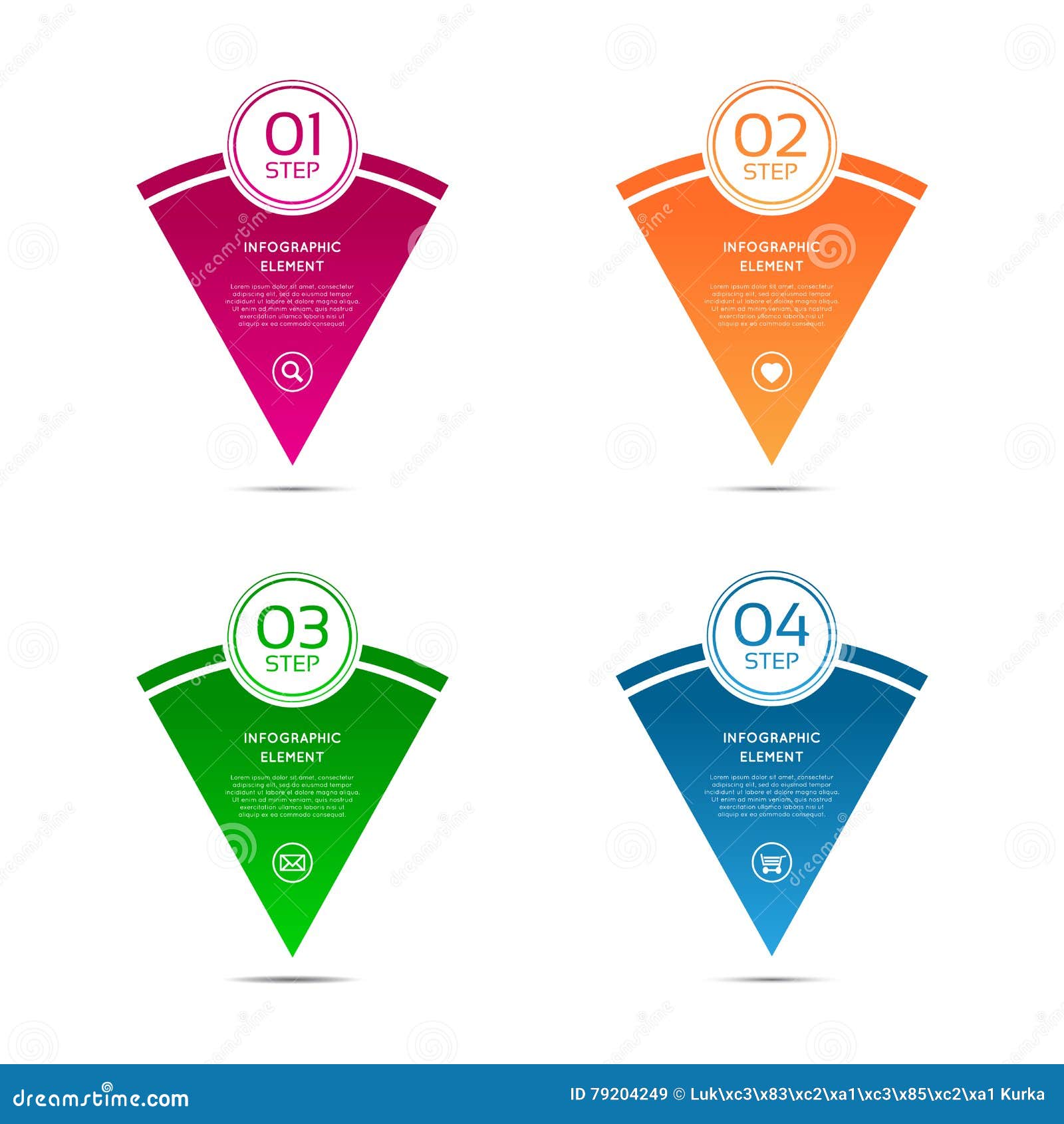 Set of colorful pointers stock vector. Illustration of arrow - 79204249