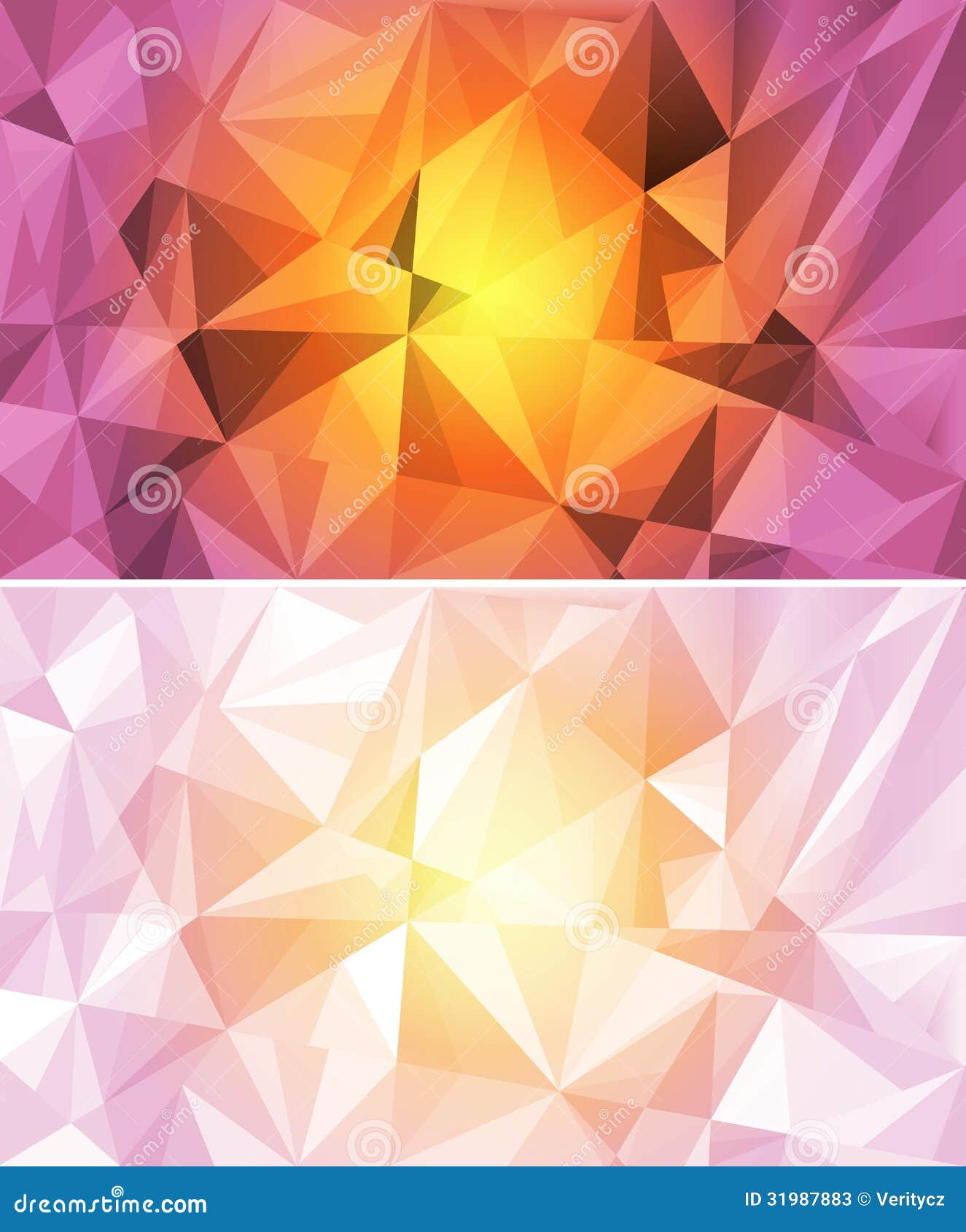 Set of Colorful Polygon Background Stock Vector - Illustration of ...