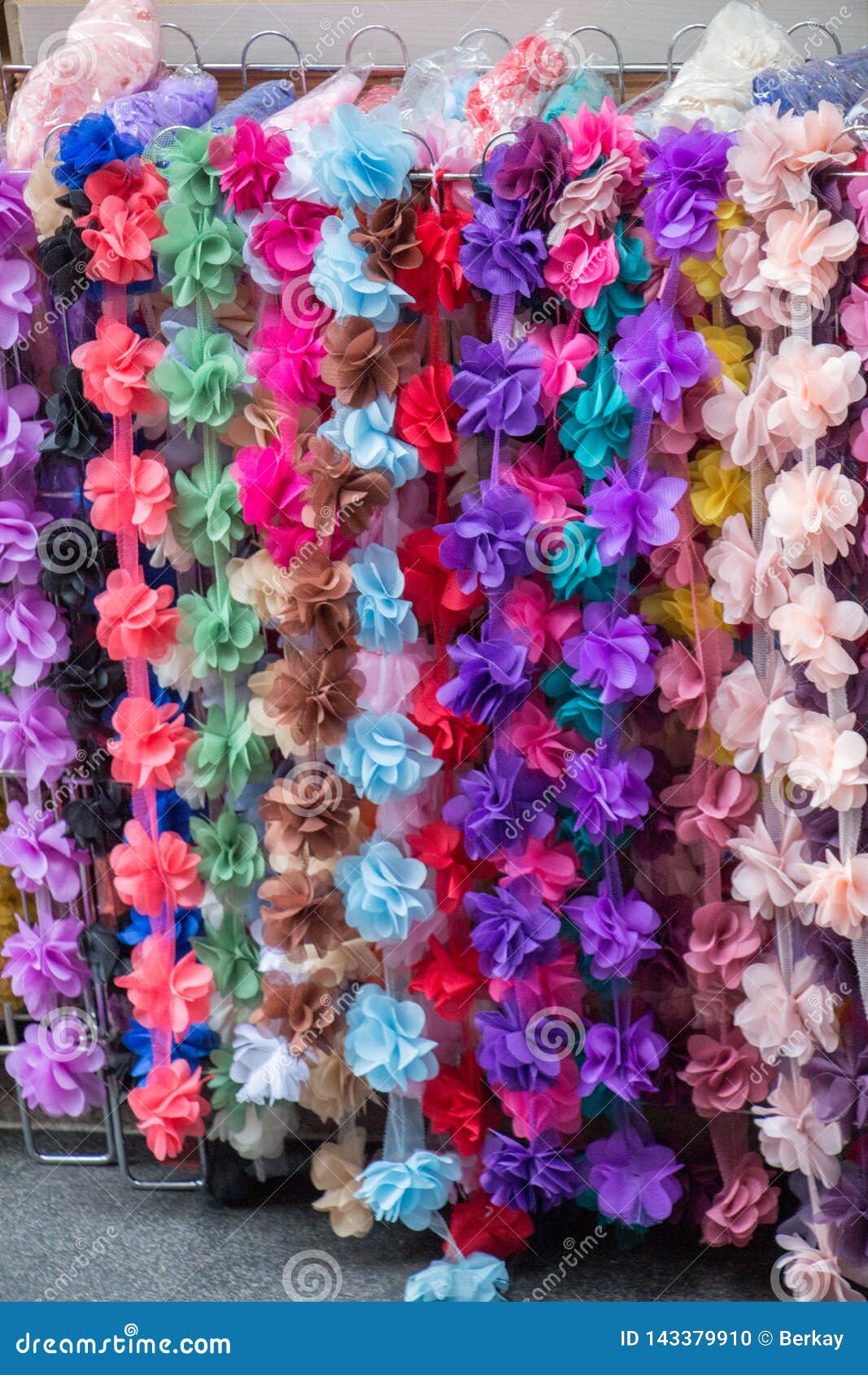 Set of Colorful Pompoms in the Bazaar Stock Photo - Image of color ...