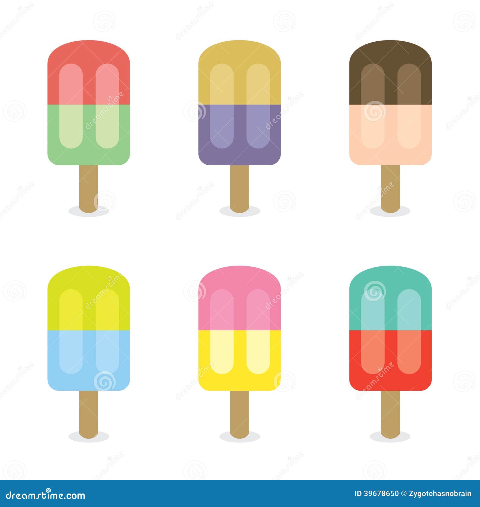 Set of Colorful Popsicles stock vector. Illustration of cream - 39678650