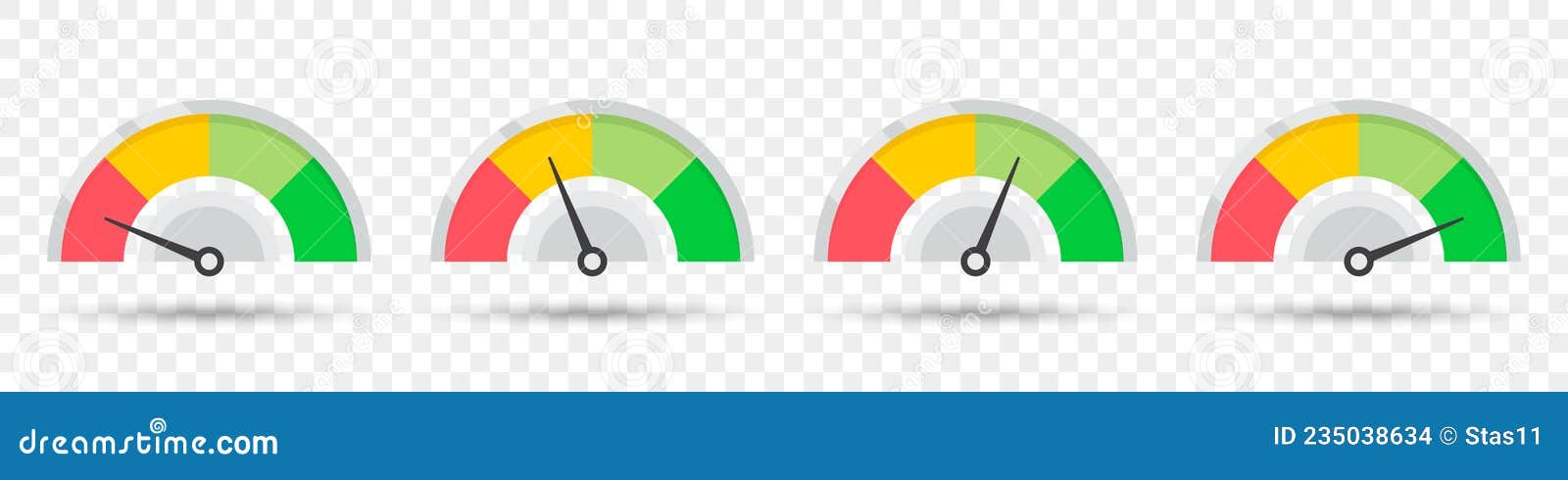 Set of Colorful Rating Indicator Icons in a Flat Design Stock Vector ...