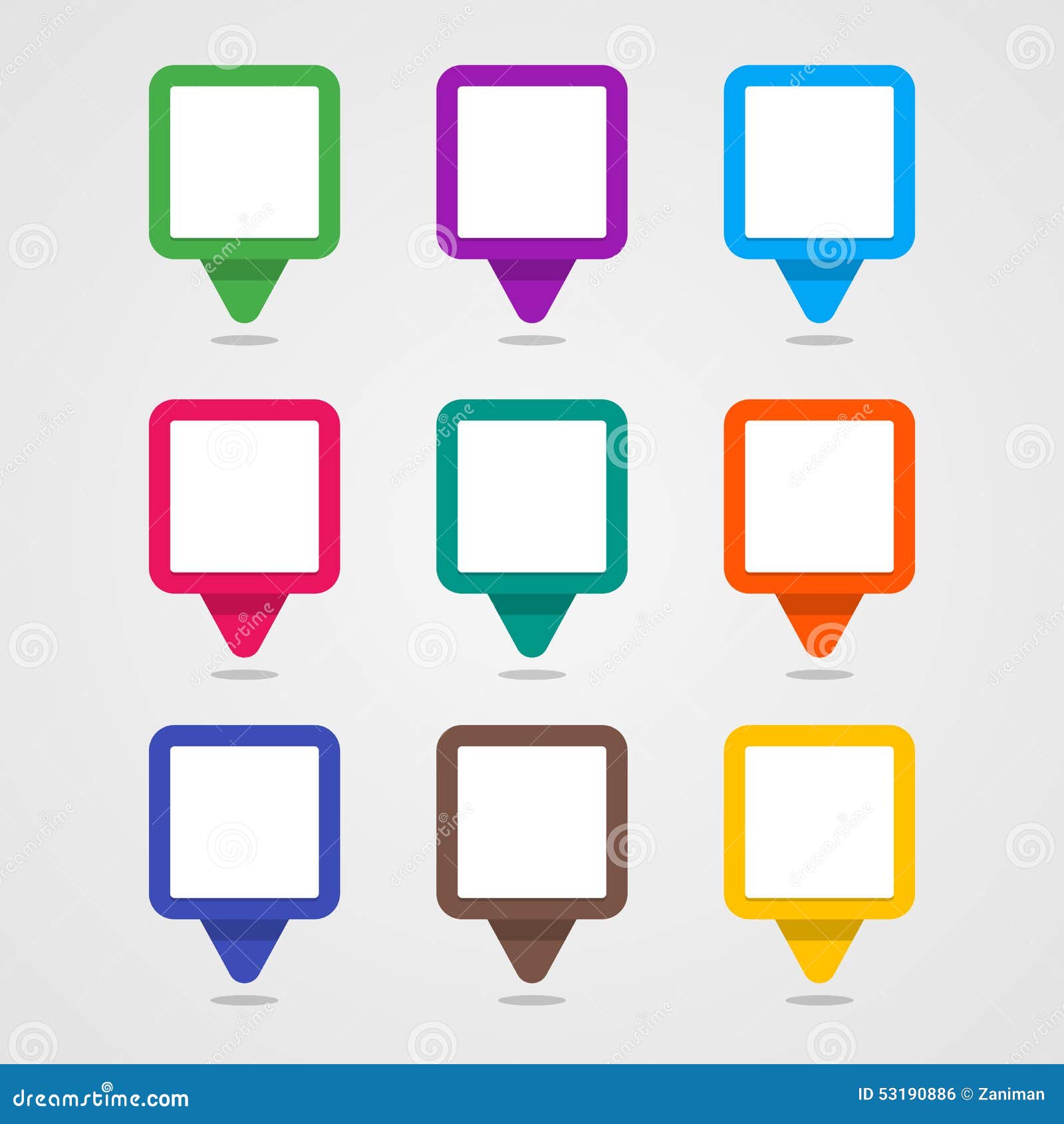 Set of Colorful Rectangle Pins Stock Vector - Illustration of ...